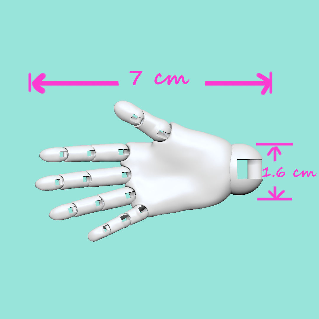 Anya Atelier - Basic BJD Jointed Hand 3d print file 3D model 3D printable | CGTrader