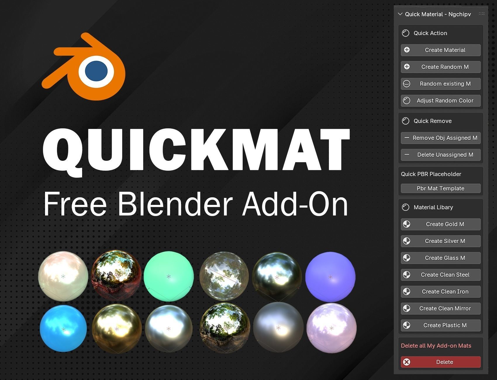 QuickMat-Ngchipv - Free Blender Add-on free Texture | CGTrader