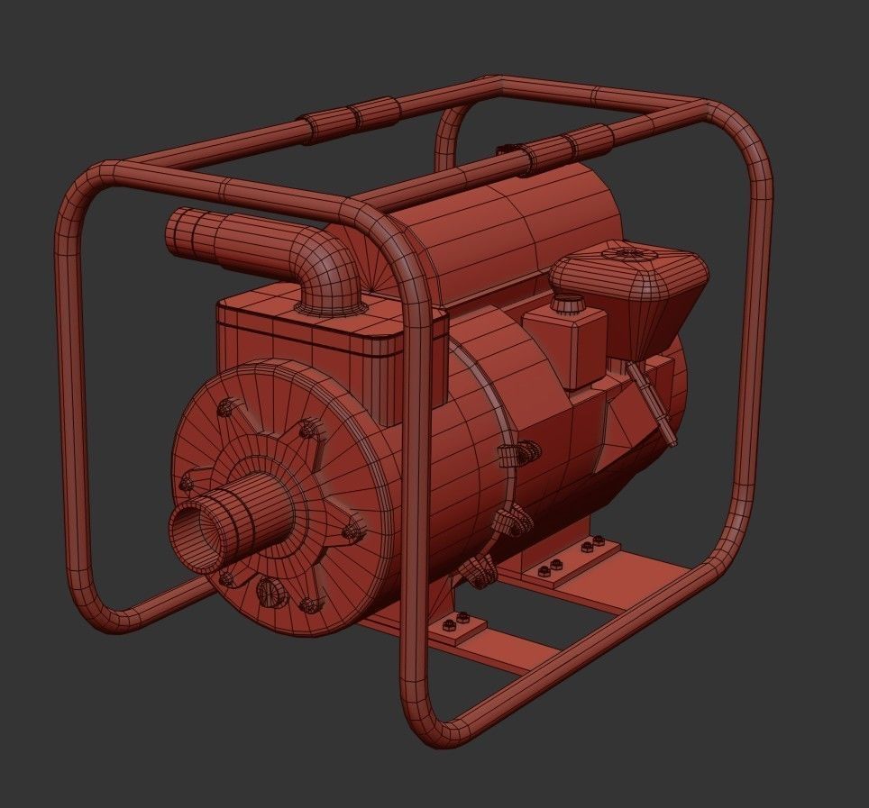 3D model WATER PUMP Petrol ENGINE VR / AR / low-poly | CGTrader