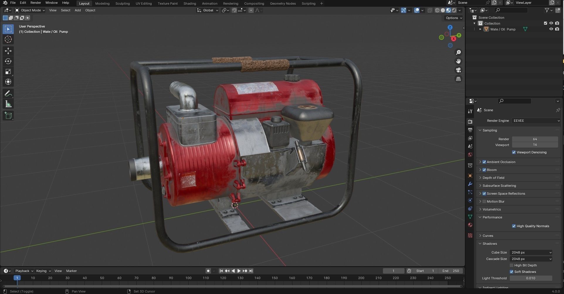 3D model WATER PUMP Petrol ENGINE VR / AR / low-poly | CGTrader