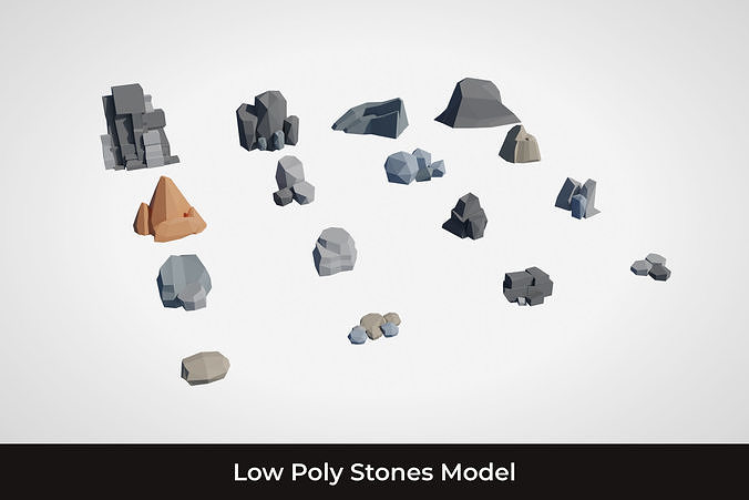 3D model Low Poly Stone 3D Models VR / AR / low-poly | CGTrader