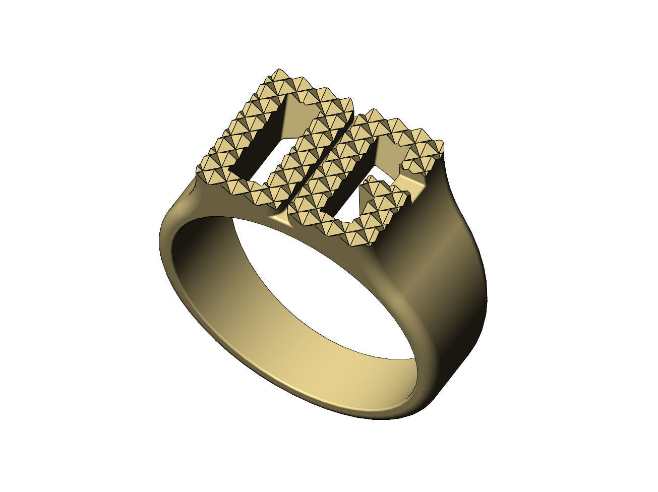 Knurled OG original gangster signet ring US sizes 7to11 3D model 3D ...