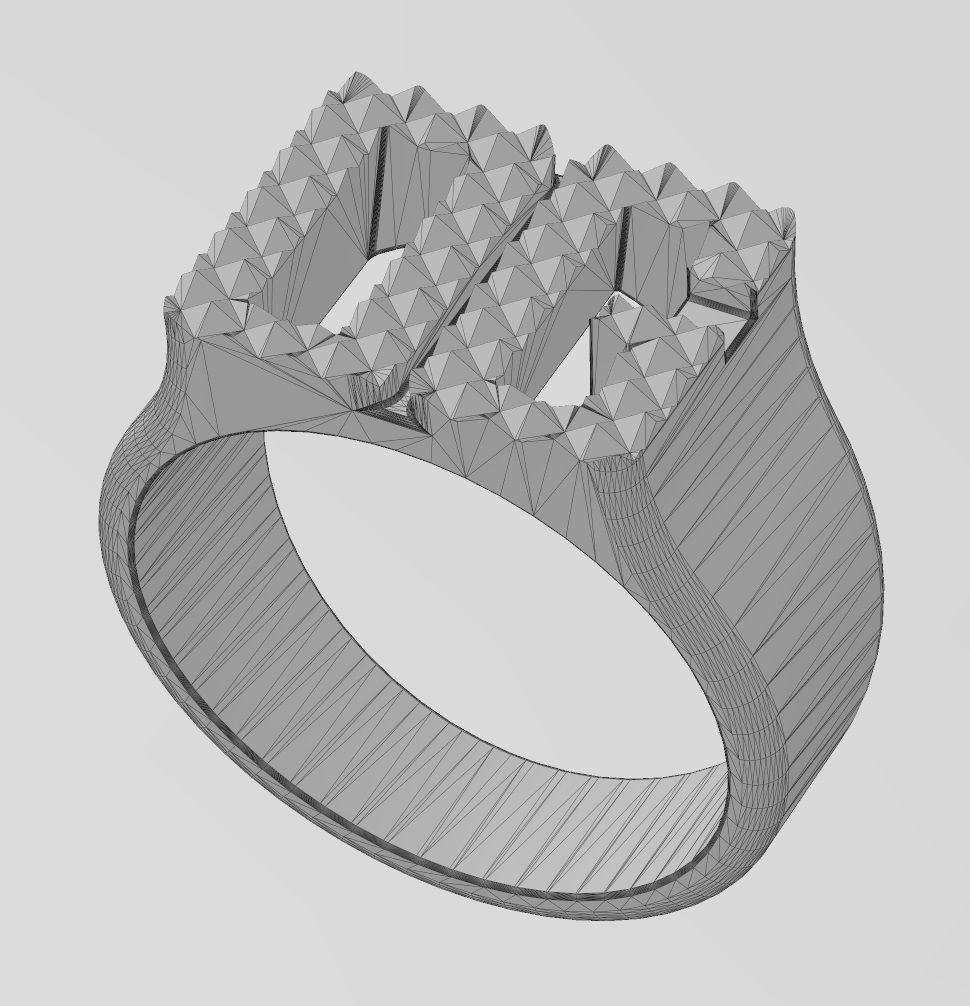 Knurled OG original gangster signet ring US sizes 7to11 3D model 3D ...