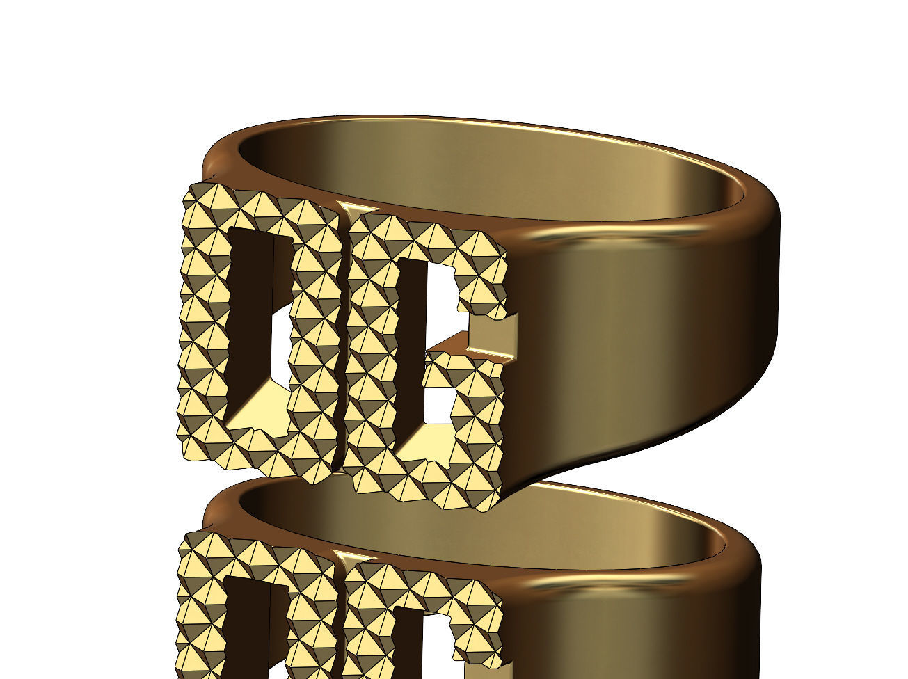 Knurled OG original gangster signet ring US sizes 7to11 3D model 3D ...