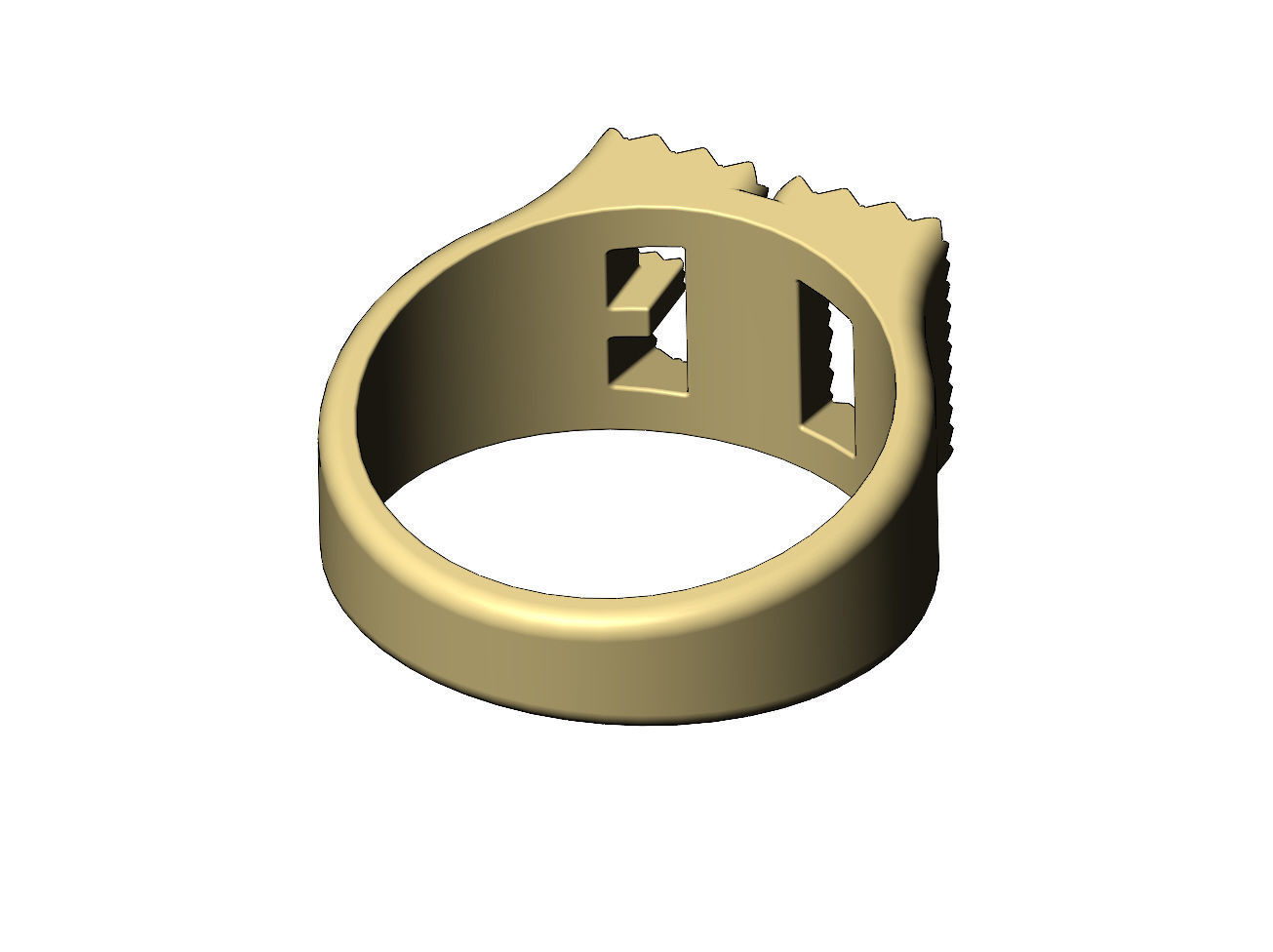 Knurled OG original gangster signet ring US sizes 7to11 3D model 3D ...