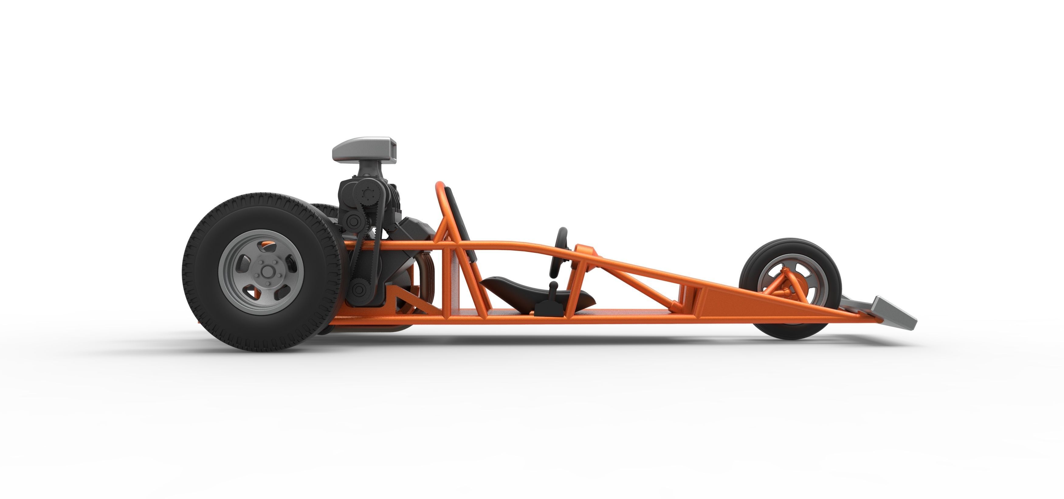Rear engine old school three wheeled dragster Scale 1 to 25 3D model 3D ...