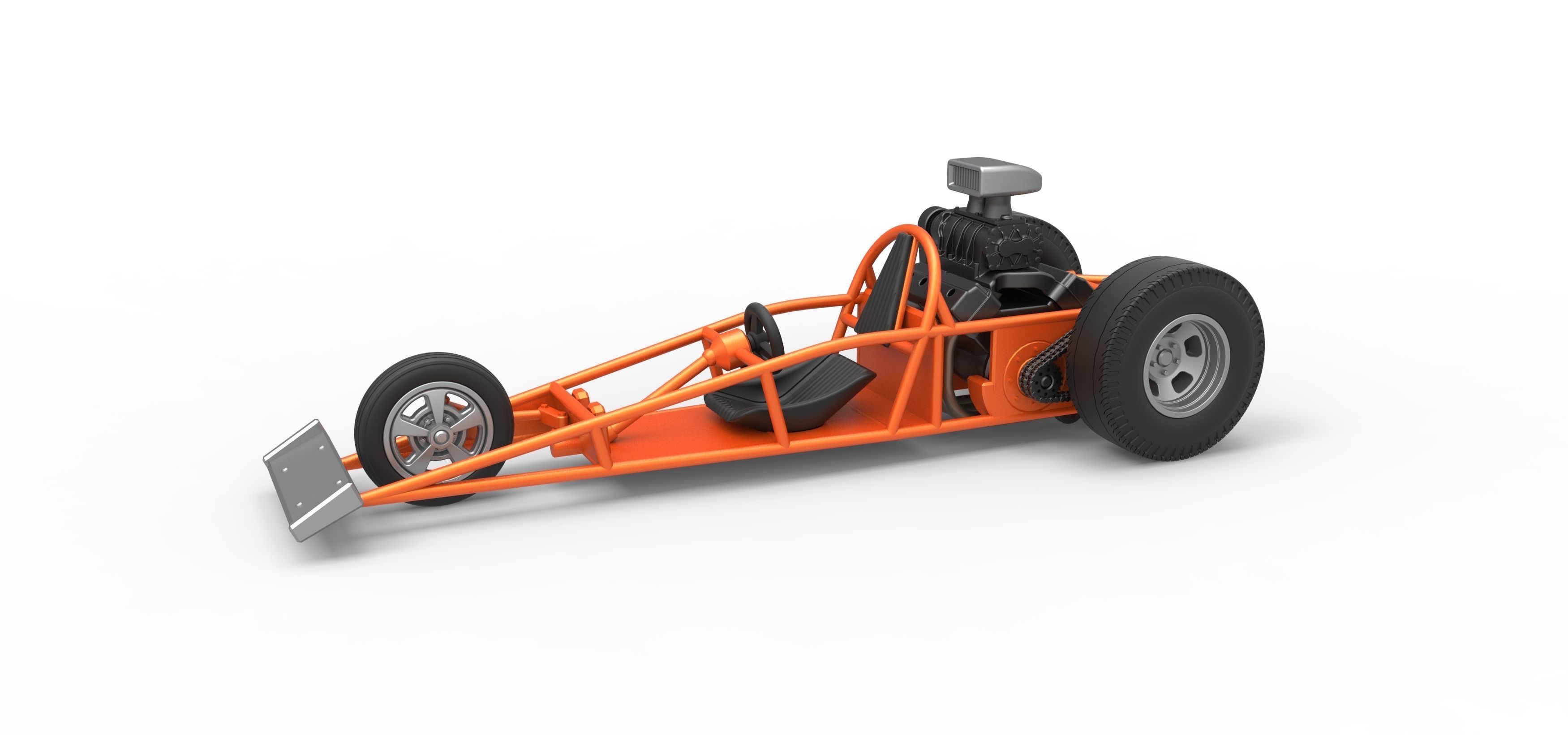 Rear engine old school three wheeled dragster Scale 1 to 25 3D model 3D ...