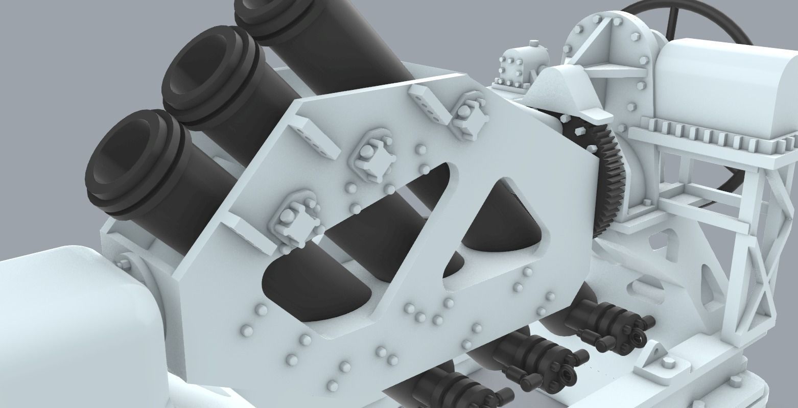 3D model Squid Antisubmarine Mortar VR / AR / low-poly | CGTrader