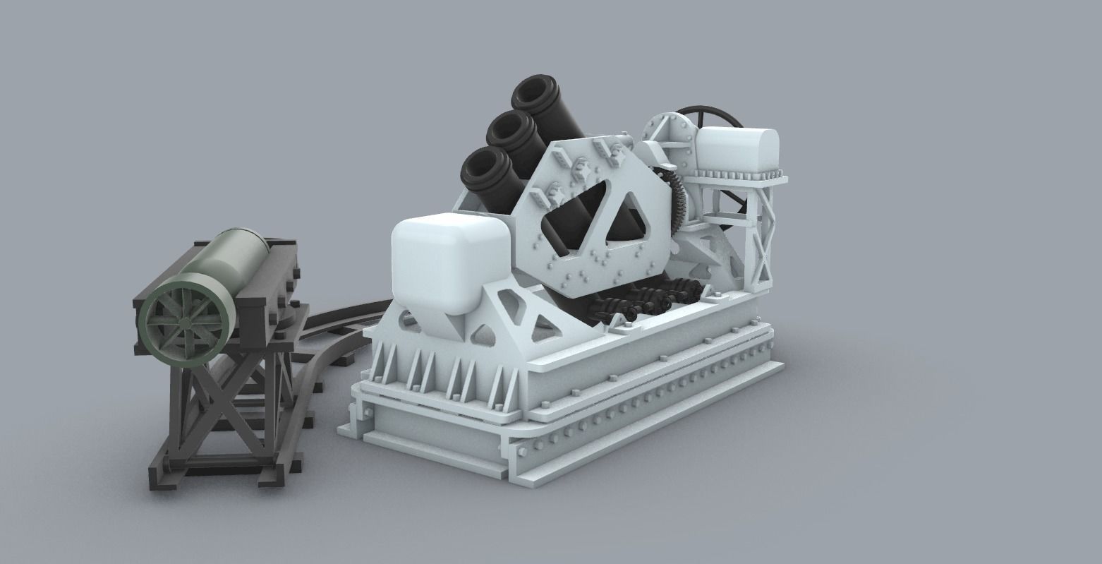 3D model Squid Antisubmarine Mortar VR / AR / low-poly | CGTrader