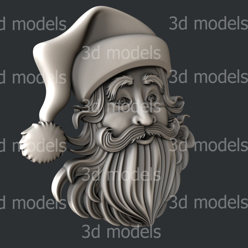 3d STL models for CNC router or 3dprinter Santa Claus P483 3D model ...
