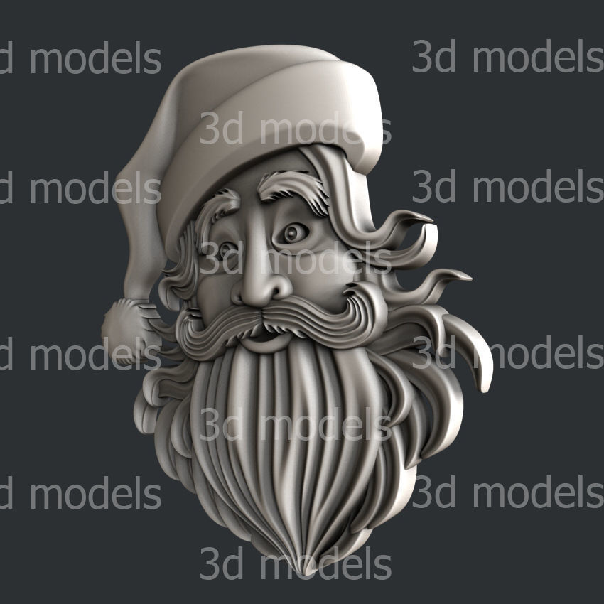 3d STL models for CNC router or 3dprinter Santa Claus P483 3D model ...