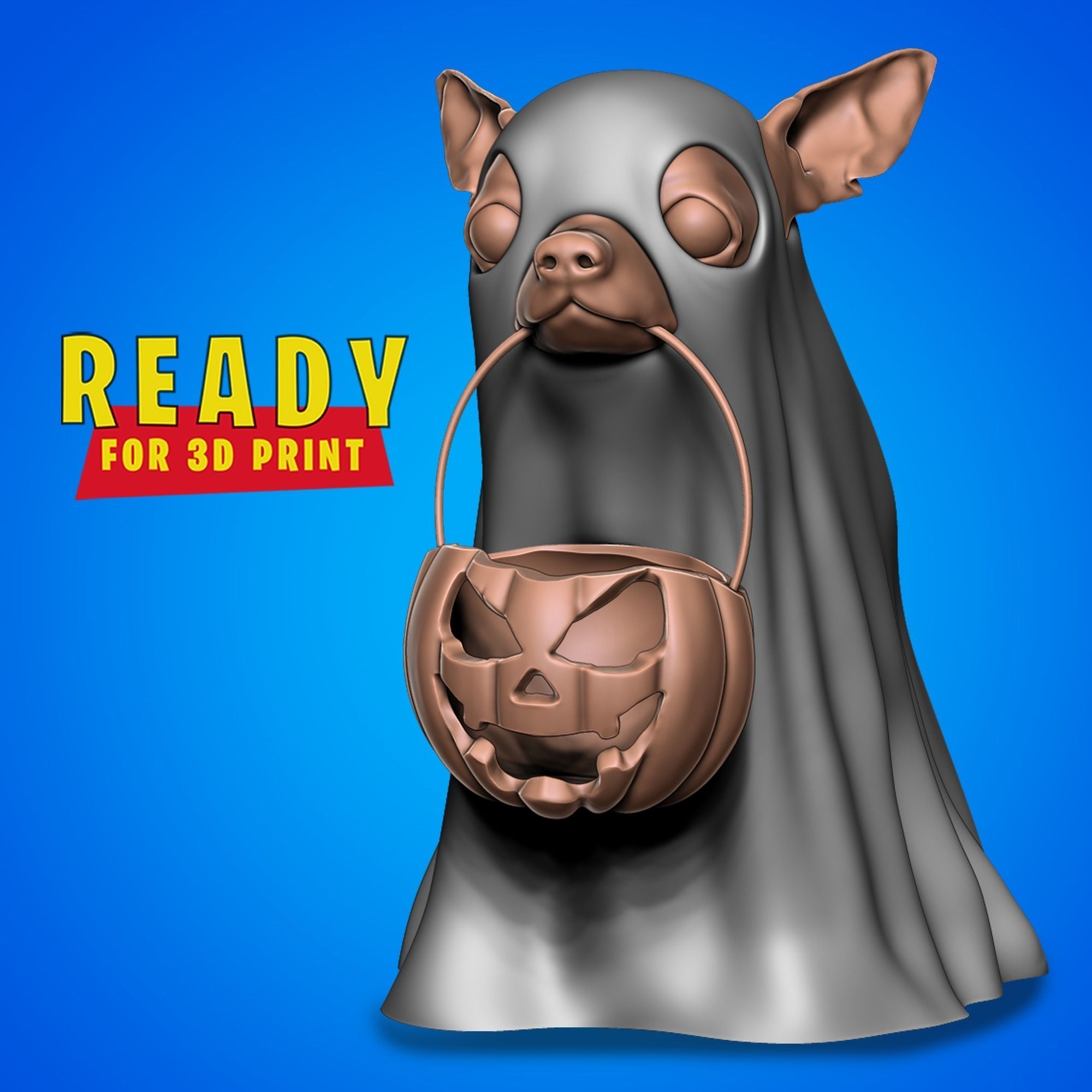 HALLOWEEN GHOST DOG 3D model 3D printable | CGTrader