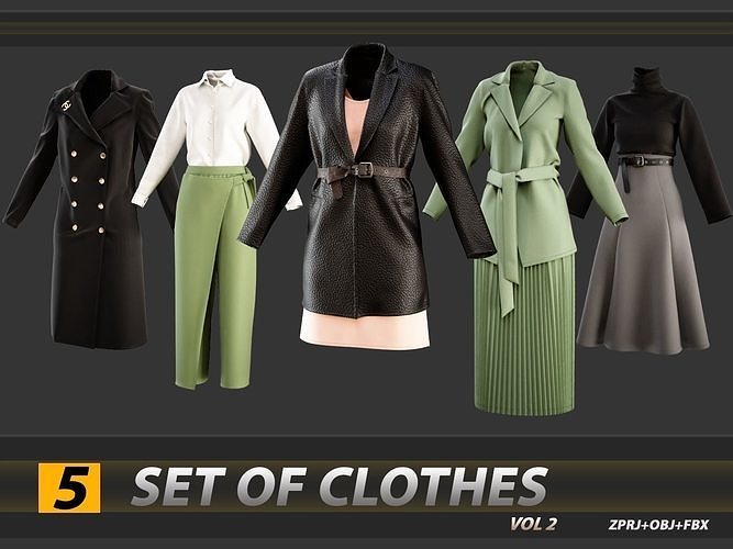 5 SET OF CLOTHES - VOL 02 3D model | CGTrader