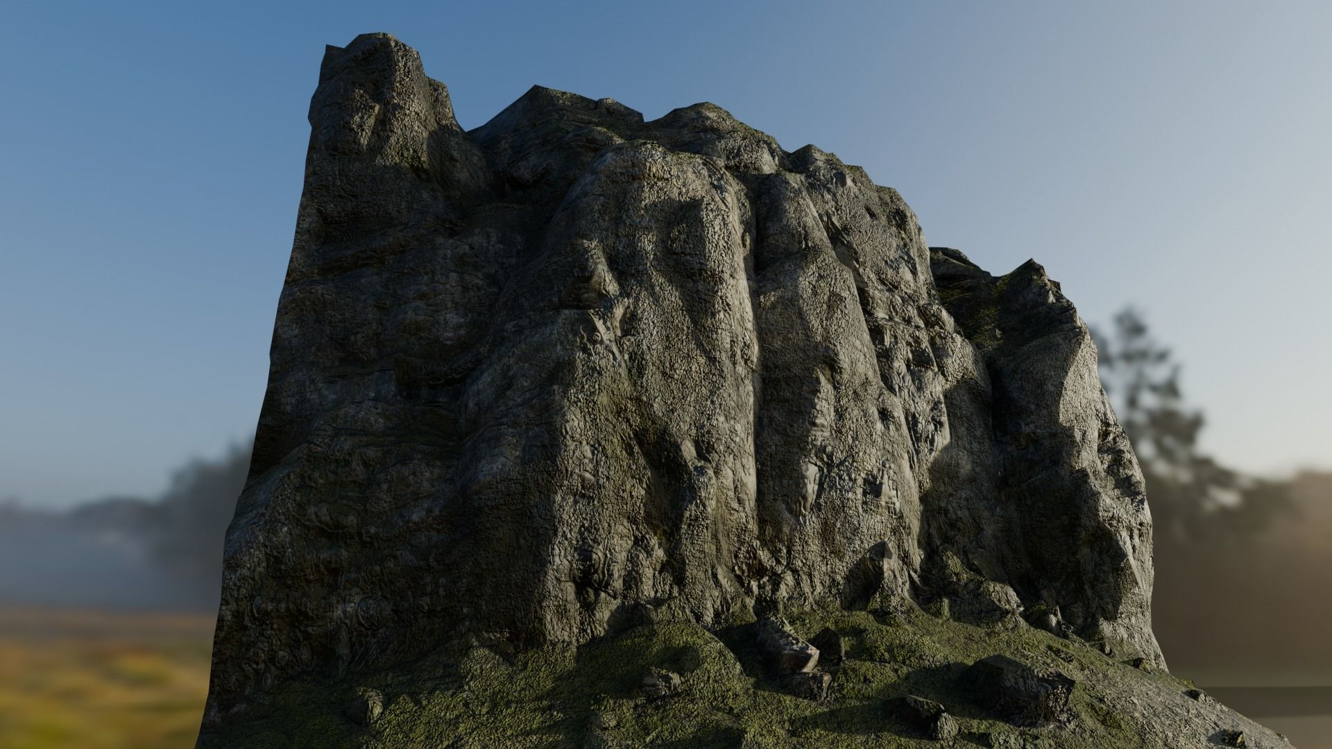 3D model Forest cliff and slope set VR / AR / low-poly | CGTrader