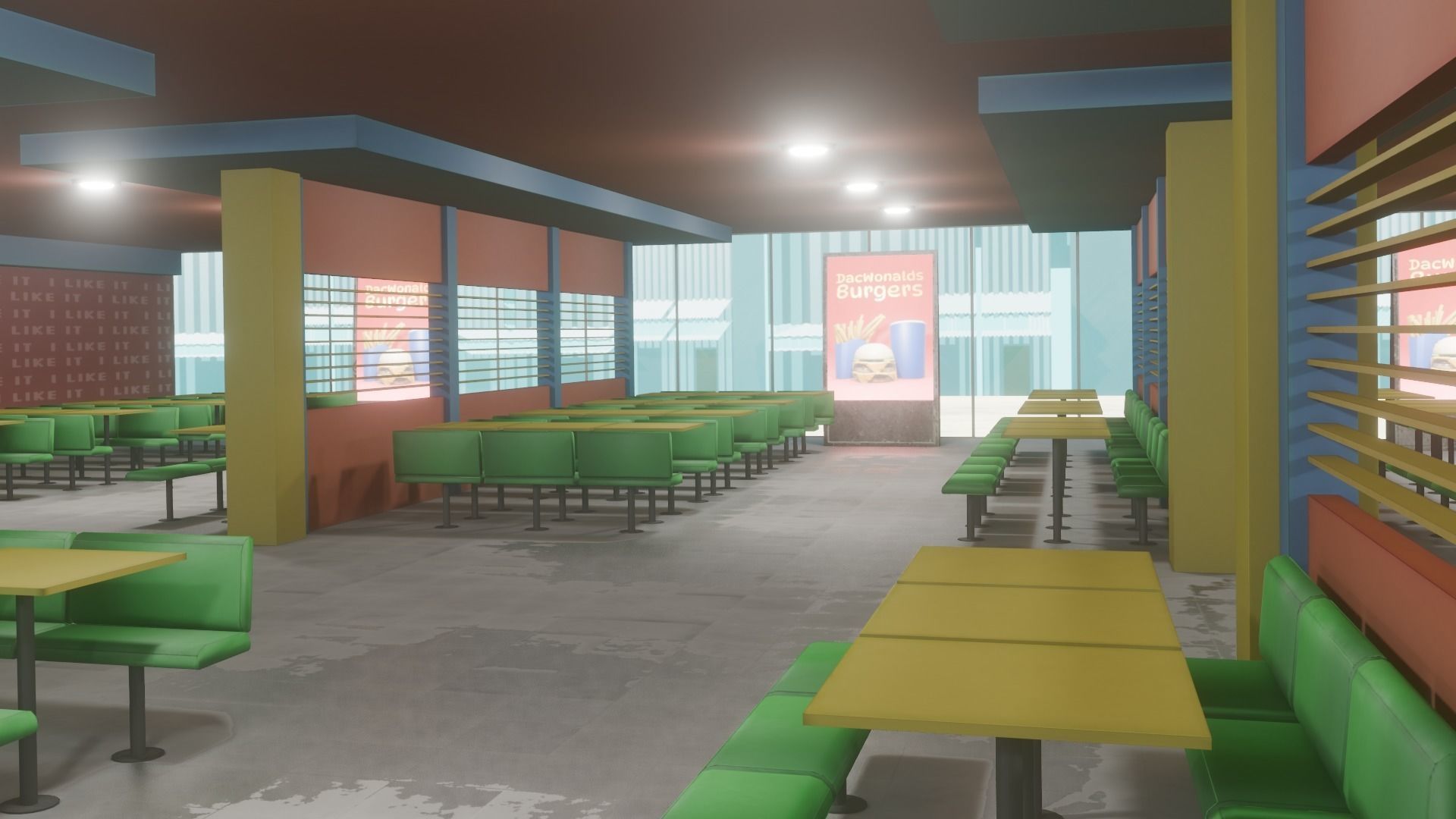 3D model VR Fast Food Restaurant VR / AR / low-poly | CGTrader