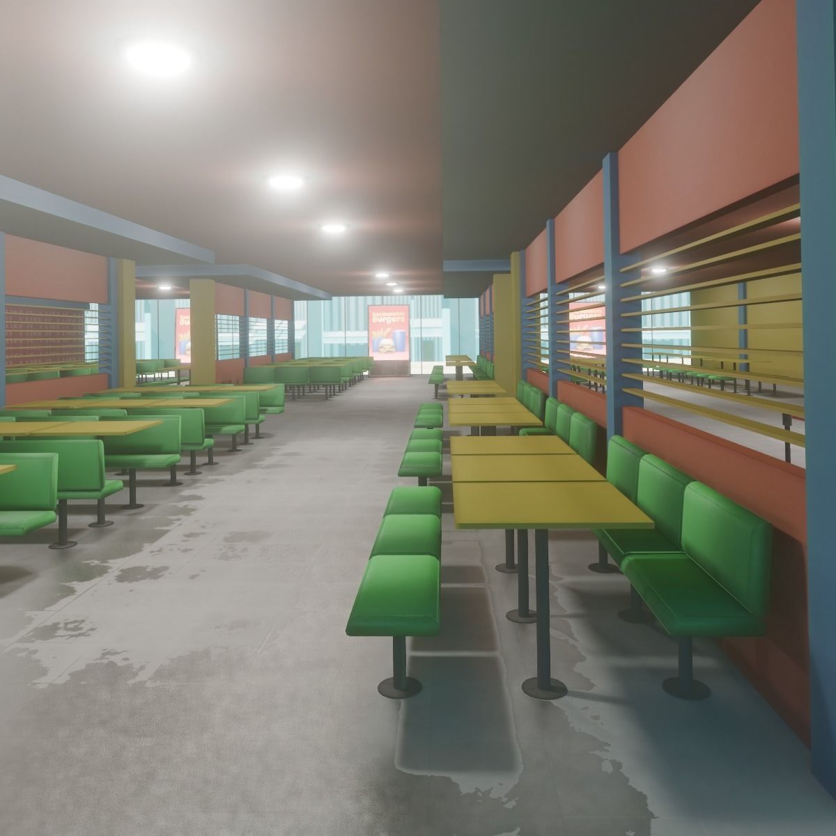 3D model VR Fast Food Restaurant VR / AR / low-poly | CGTrader