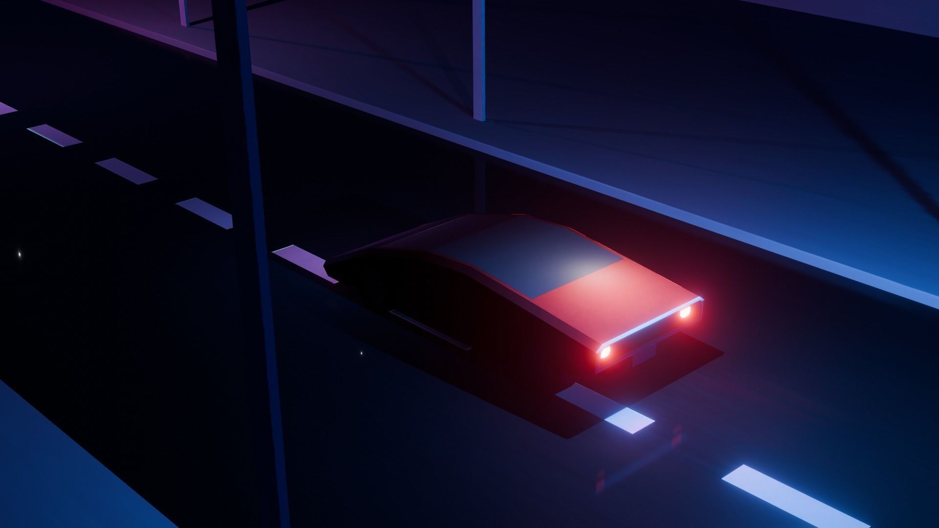 3D model Vaporwave Car Scene VR / AR / low-poly | CGTrader
