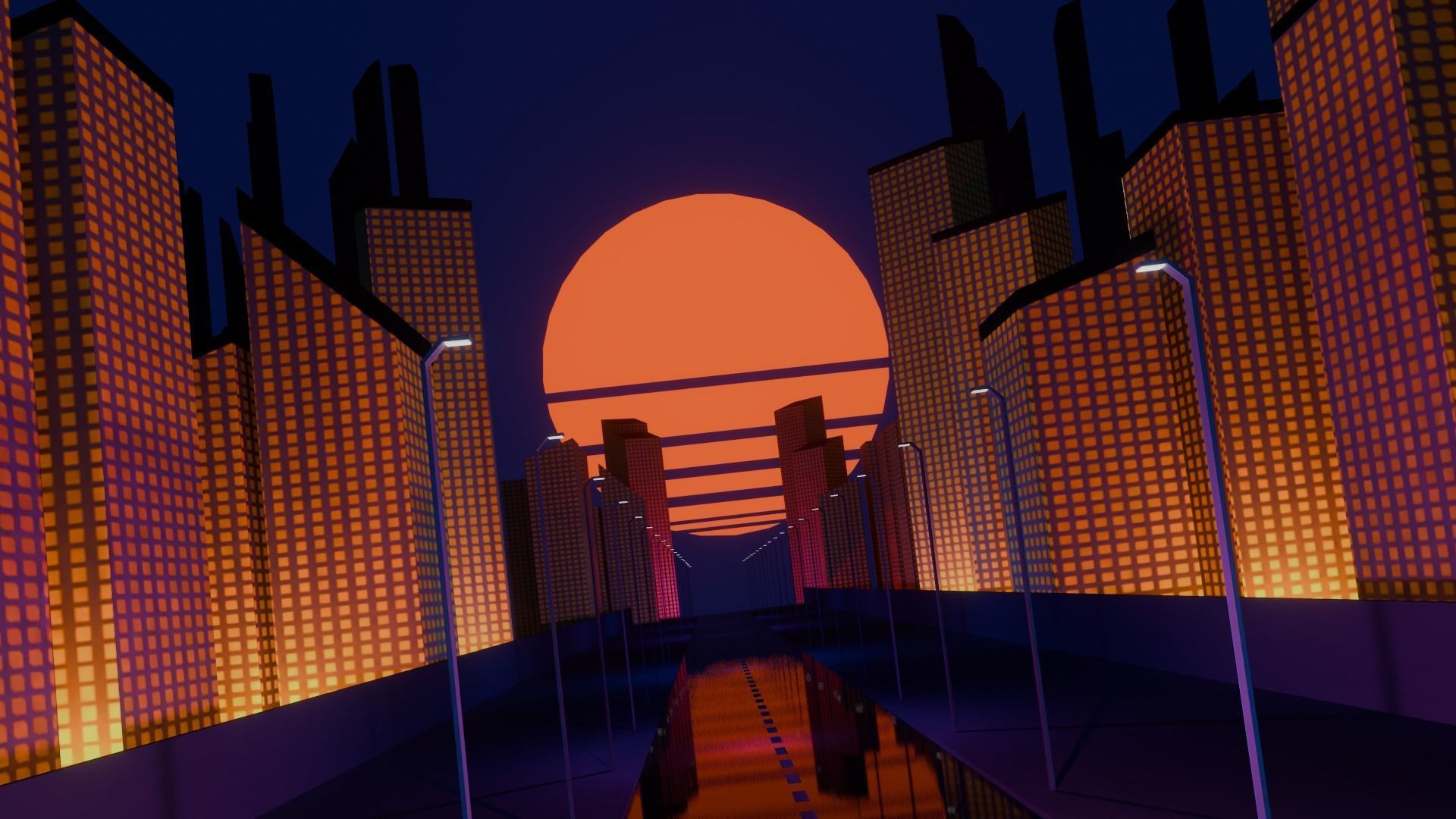 3D model Vaporwave Car Scene VR / AR / low-poly | CGTrader