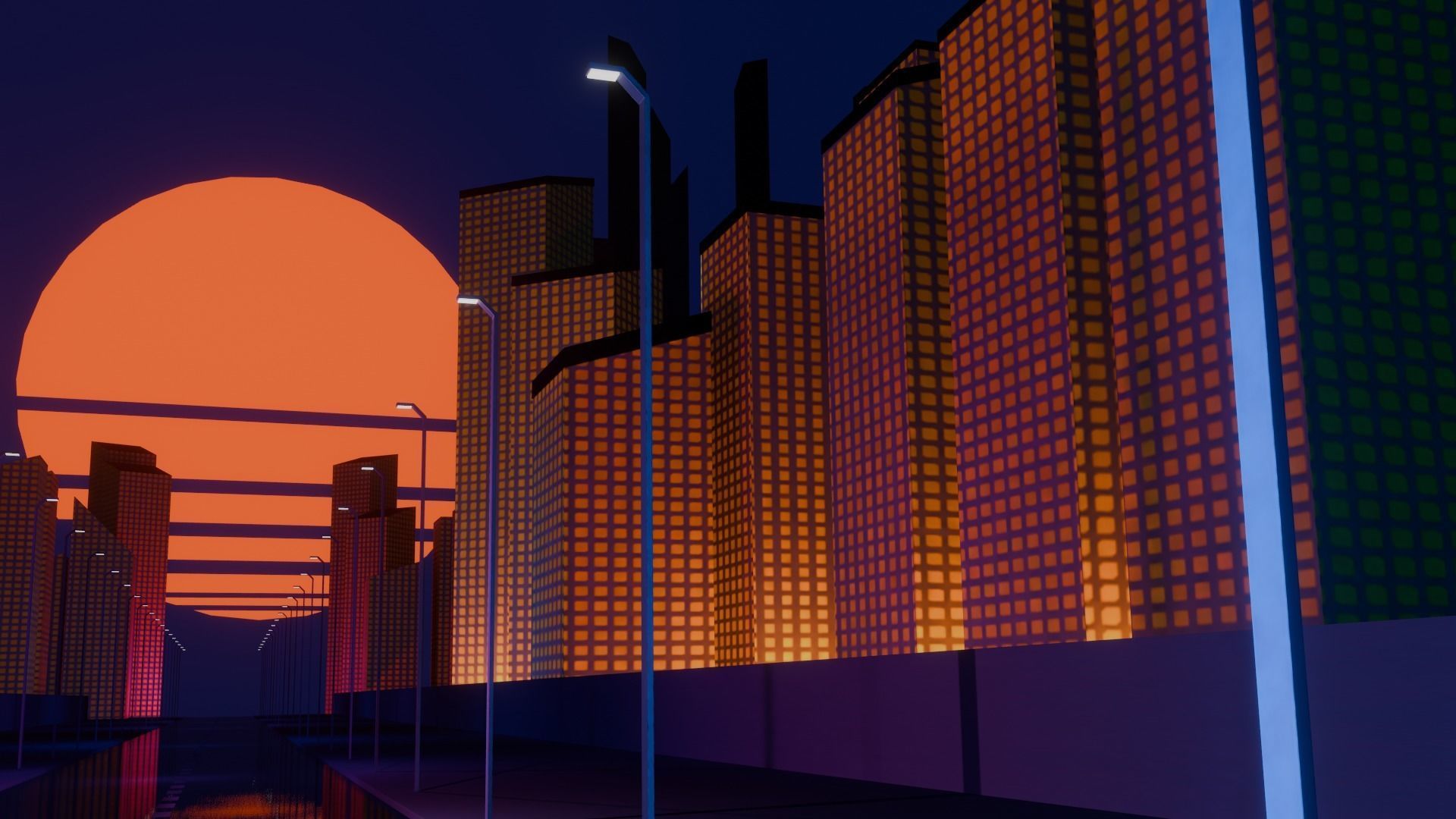 3D model Vaporwave Car Scene VR / AR / low-poly | CGTrader