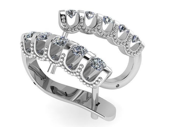 Diamond English Lock Earring 0521 3D model 3D printable | CGTrader