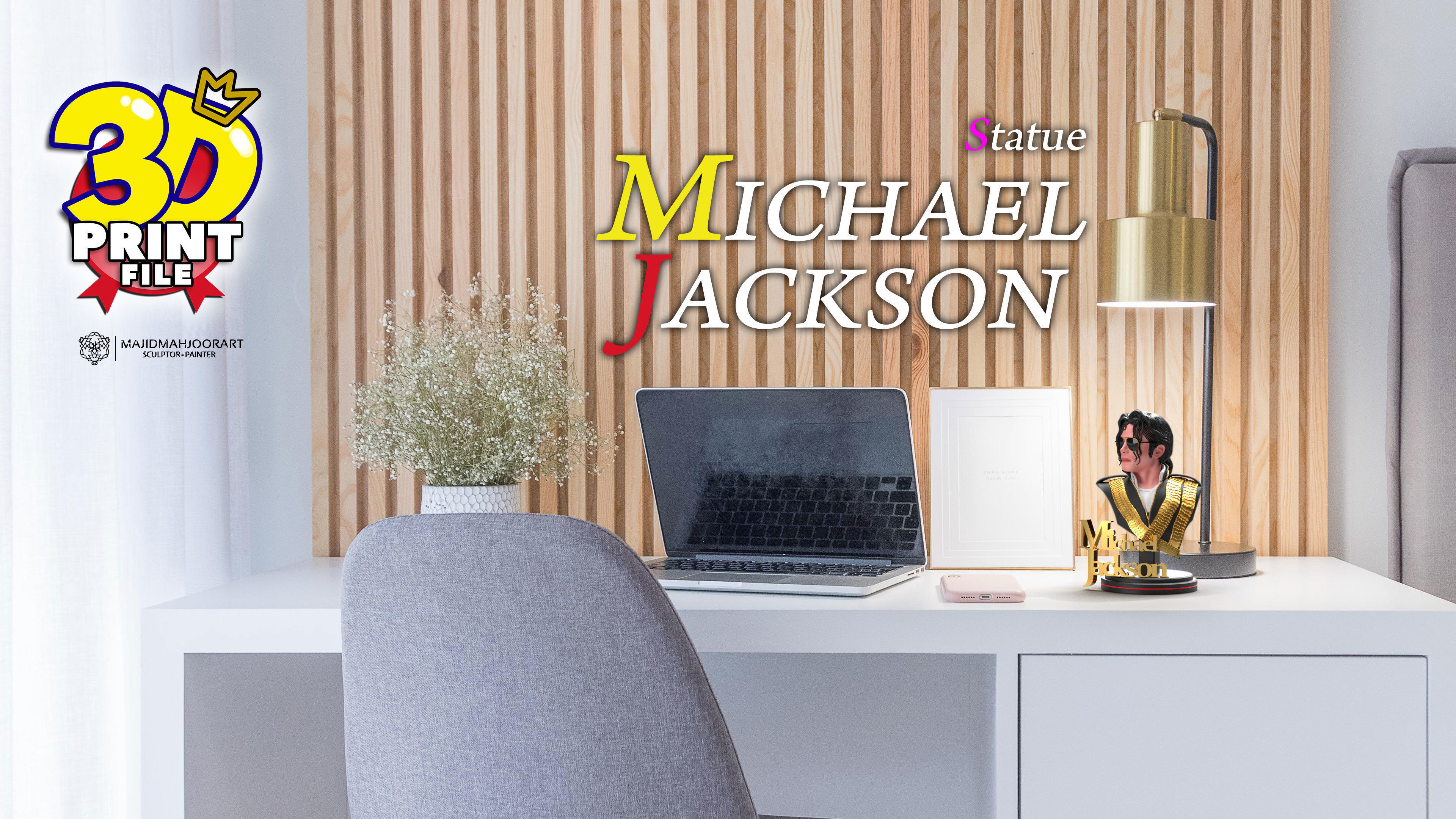 Michael Jackson 3D model-3d print stl files - 4 different busts 3D ...
