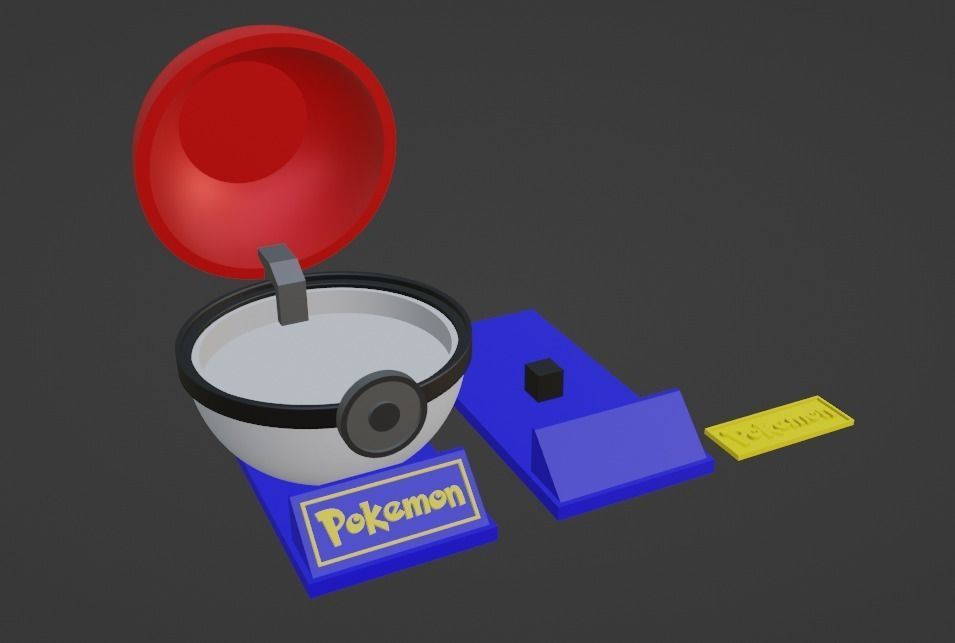Pokeball Pokemon Plateau display tile Easy to print 3D model 3D ...