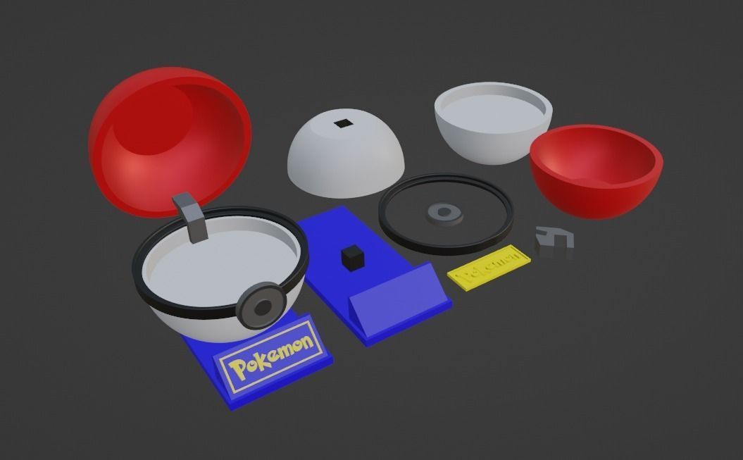 Pokeball Pokemon Plateau display tile Easy to print 3D model 3D ...