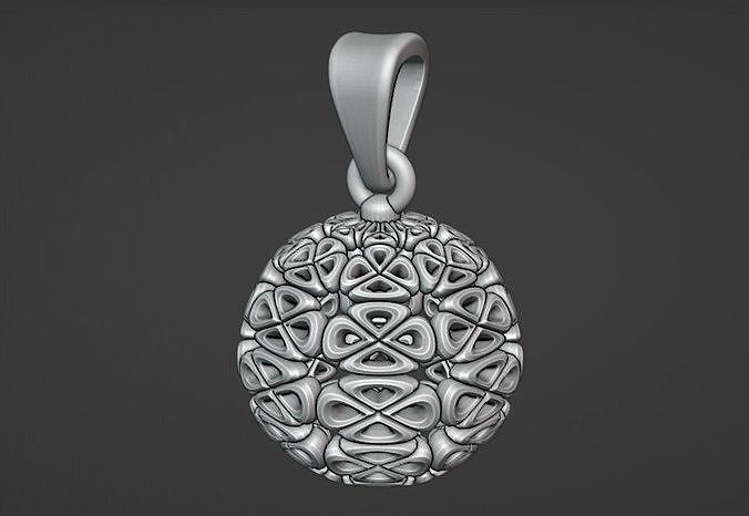 geometric lattice sphere bead pendant jali 3D model 3D printable | CGTrader