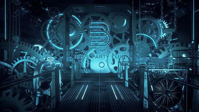 C4D Octane render Steampunk Gear Factory 3D model | CGTrader
