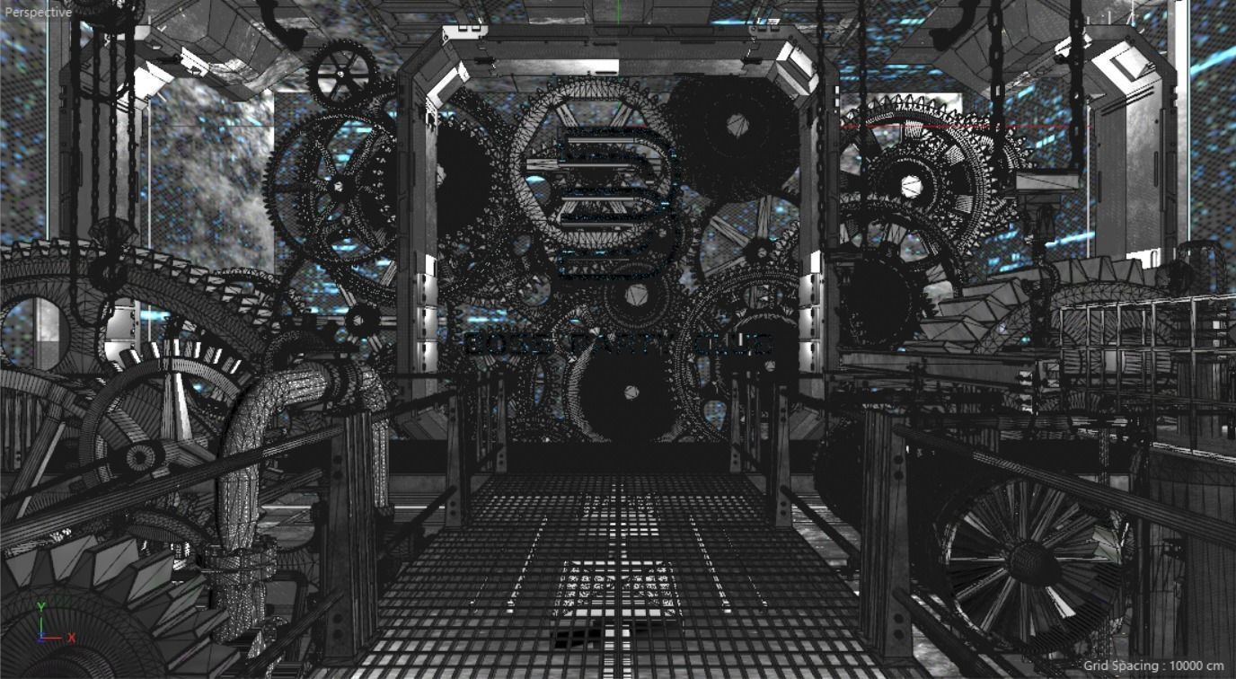 C4D Octane render Steampunk Gear Factory 3D model | CGTrader