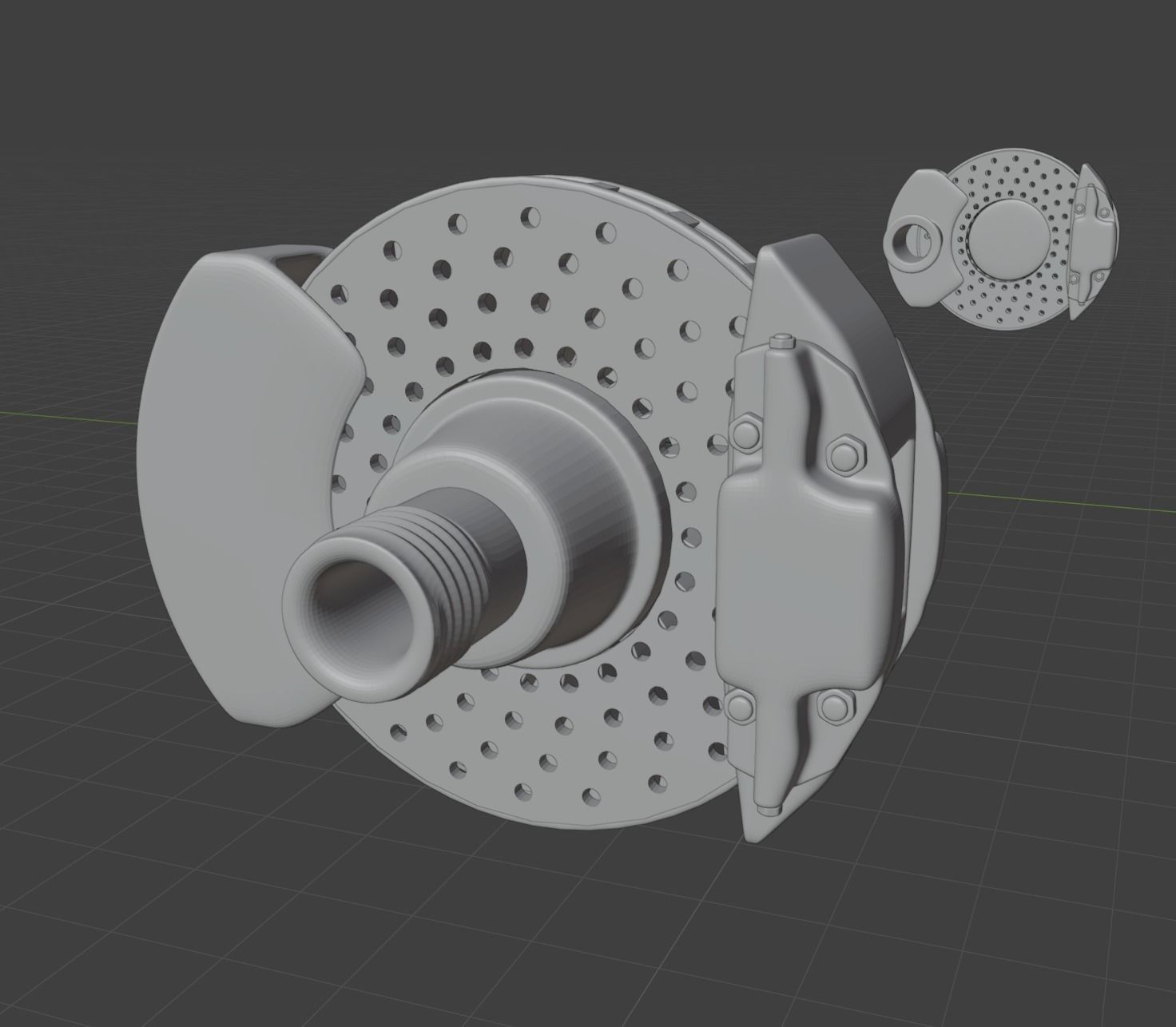 Vintage Race Car Brake With Optional Cooling Duct 3D model | CGTrader