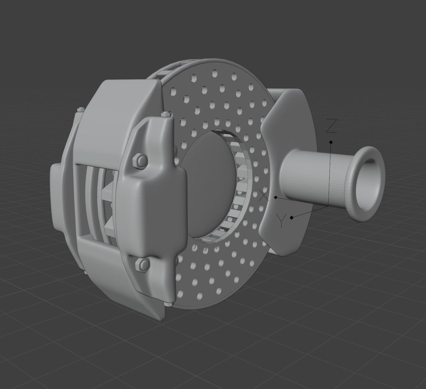 Vintage Race Car Brake With Optional Cooling Duct 3D model | CGTrader