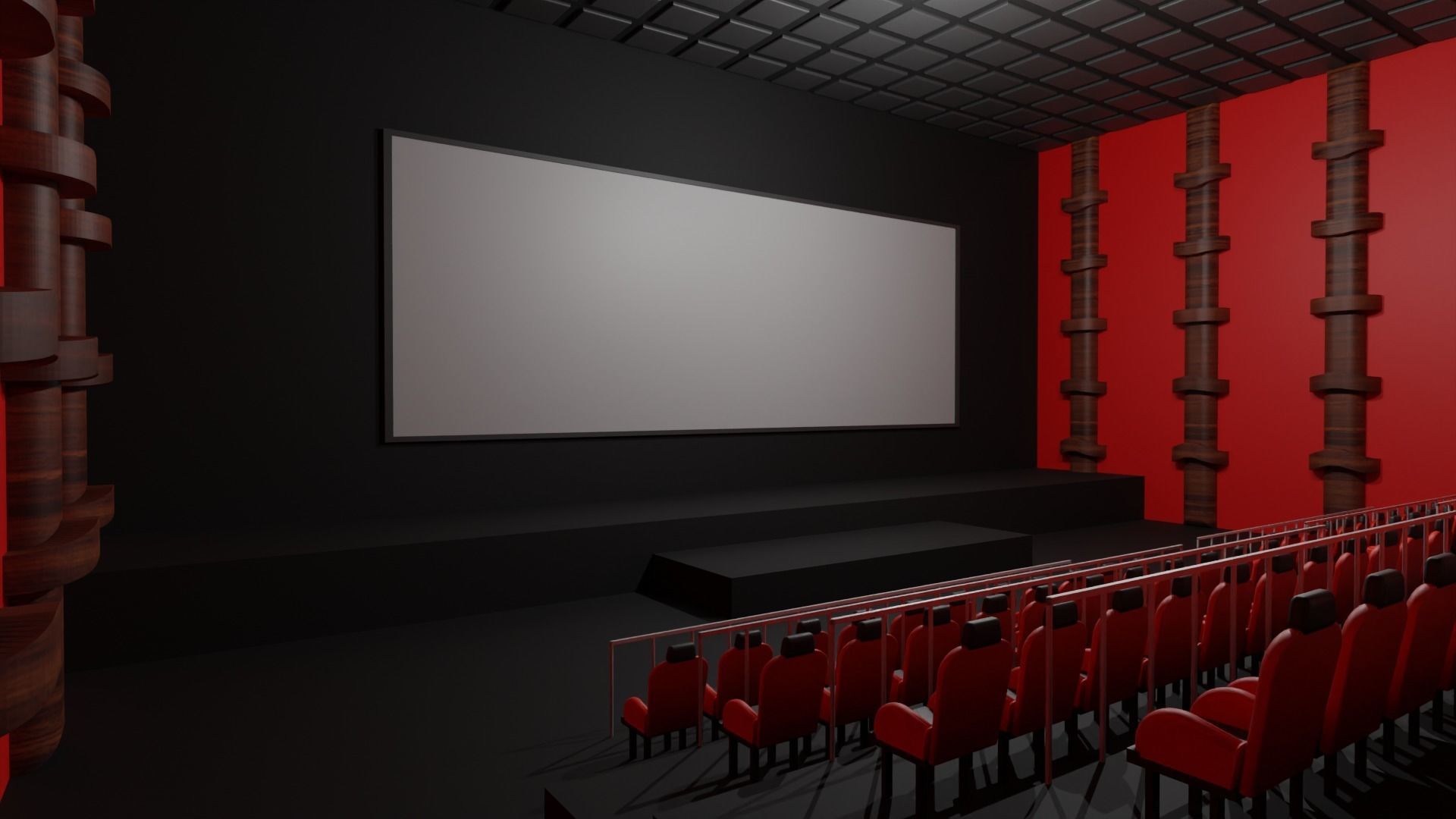 3D model Movie Theater interior VR / AR / low-poly | CGTrader