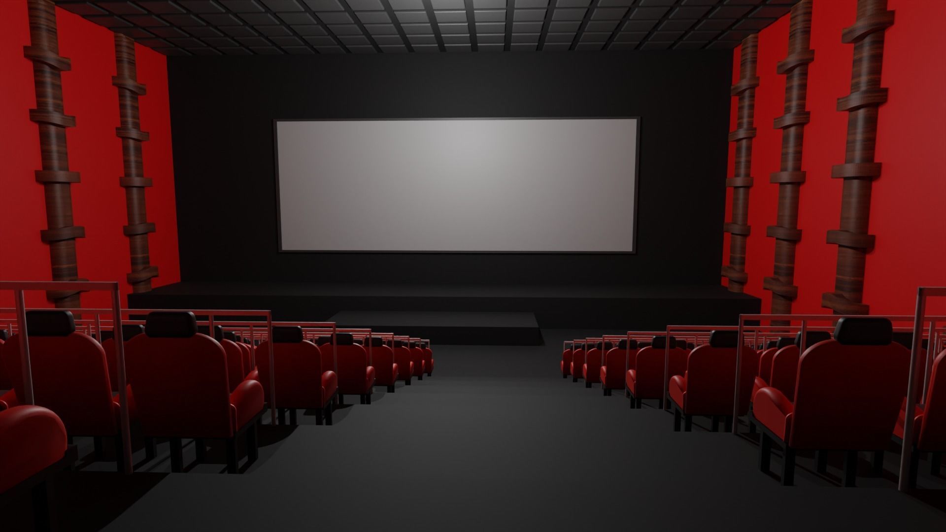 3D model Movie Theater interior VR / AR / low-poly | CGTrader