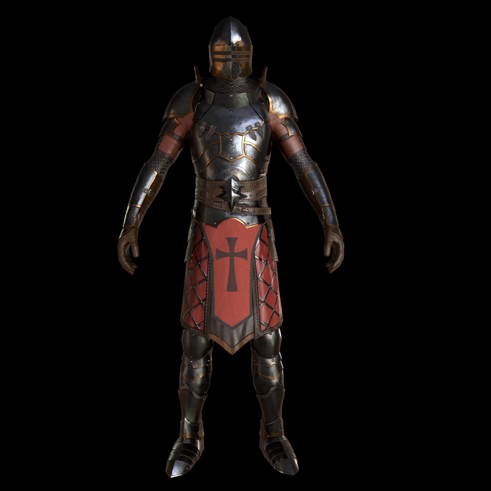 3D model Knight Armor with sword and shield VR / AR / low-poly | CGTrader