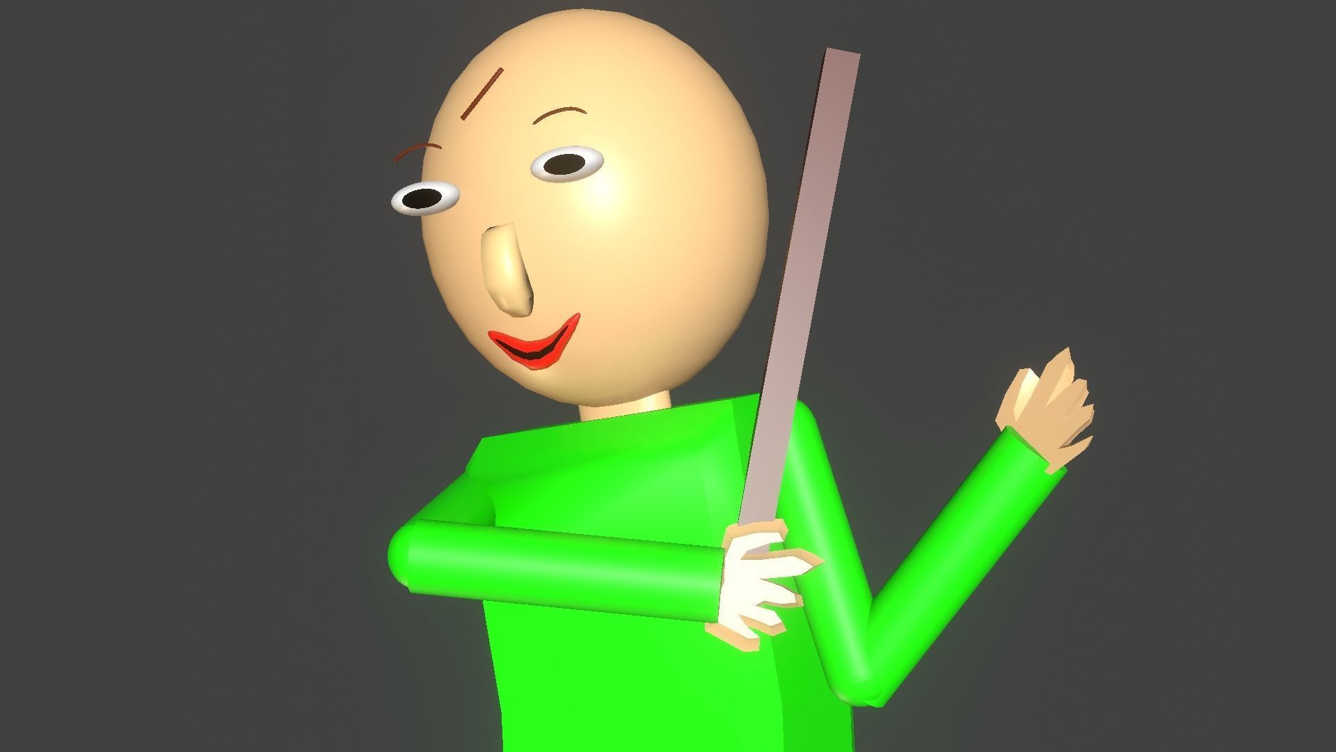 Old Baldi free 3D model rigged | CGTrader