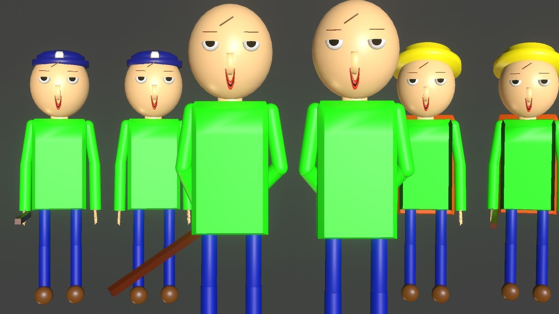 Old Baldi free 3D model rigged | CGTrader