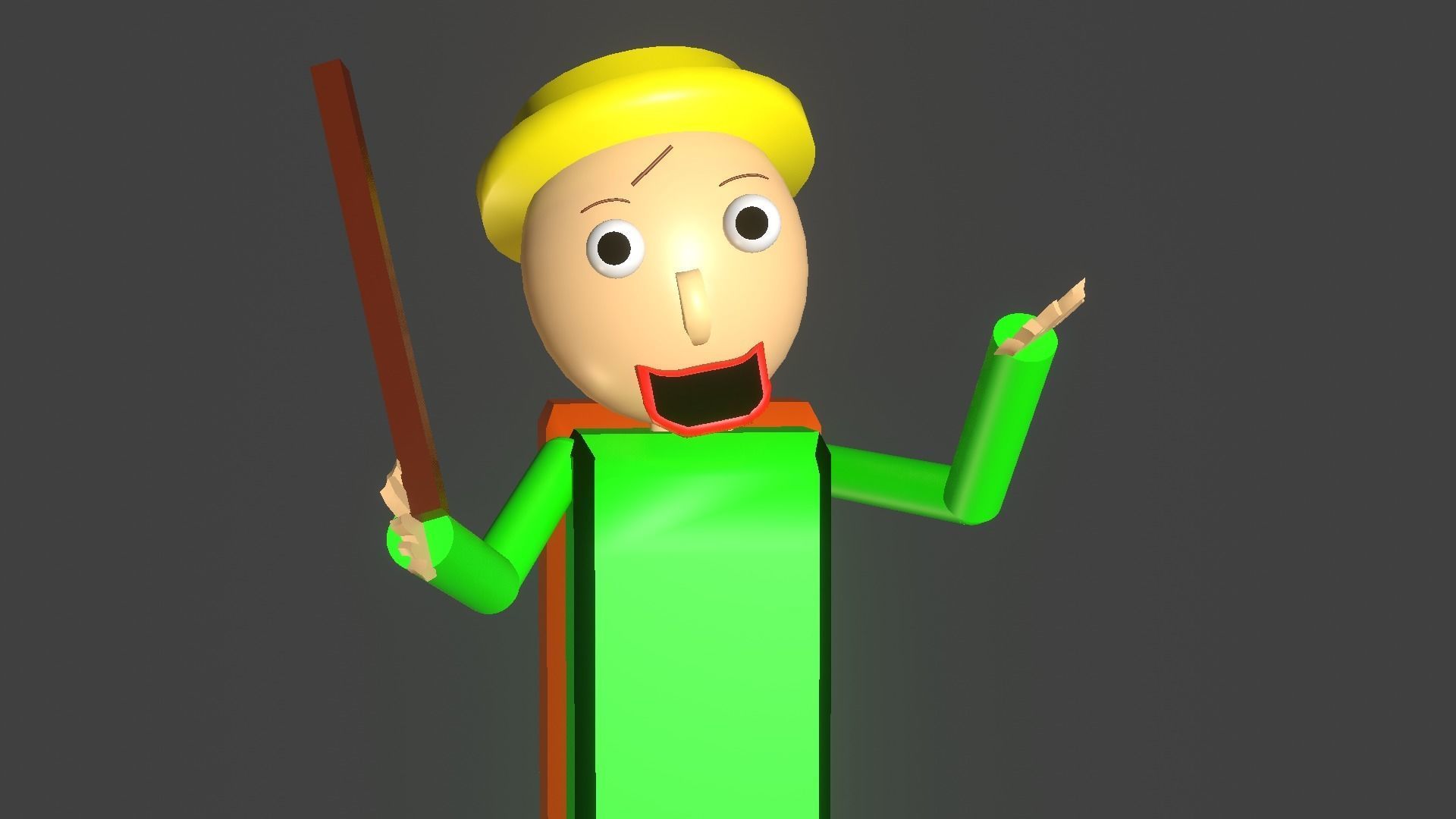 Old Baldi free 3D model rigged | CGTrader