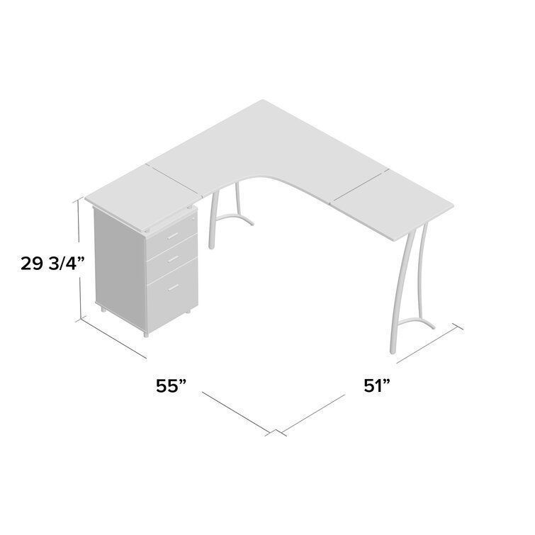 Laminate L-Shape Desk 3D model | CGTrader