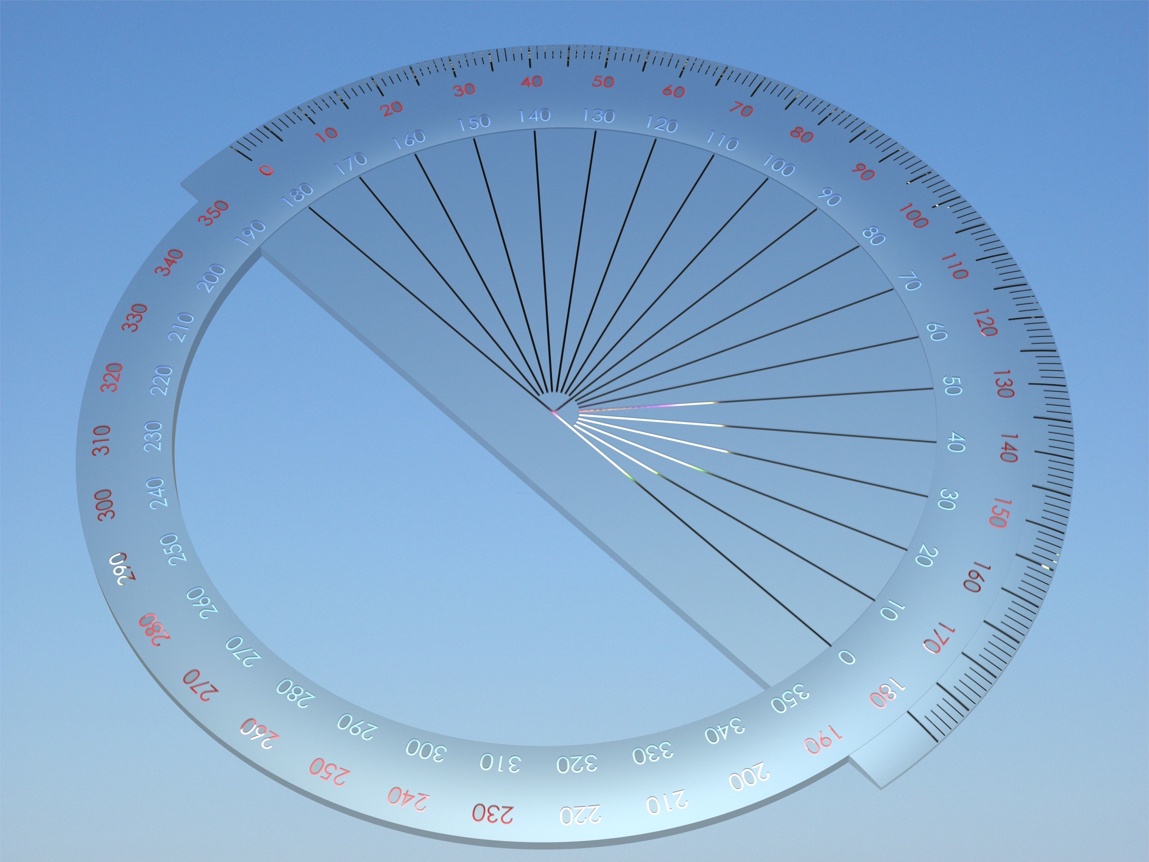 Circle Angle Ruler 3D Drawing Model 3D model 3D printable | CGTrader
