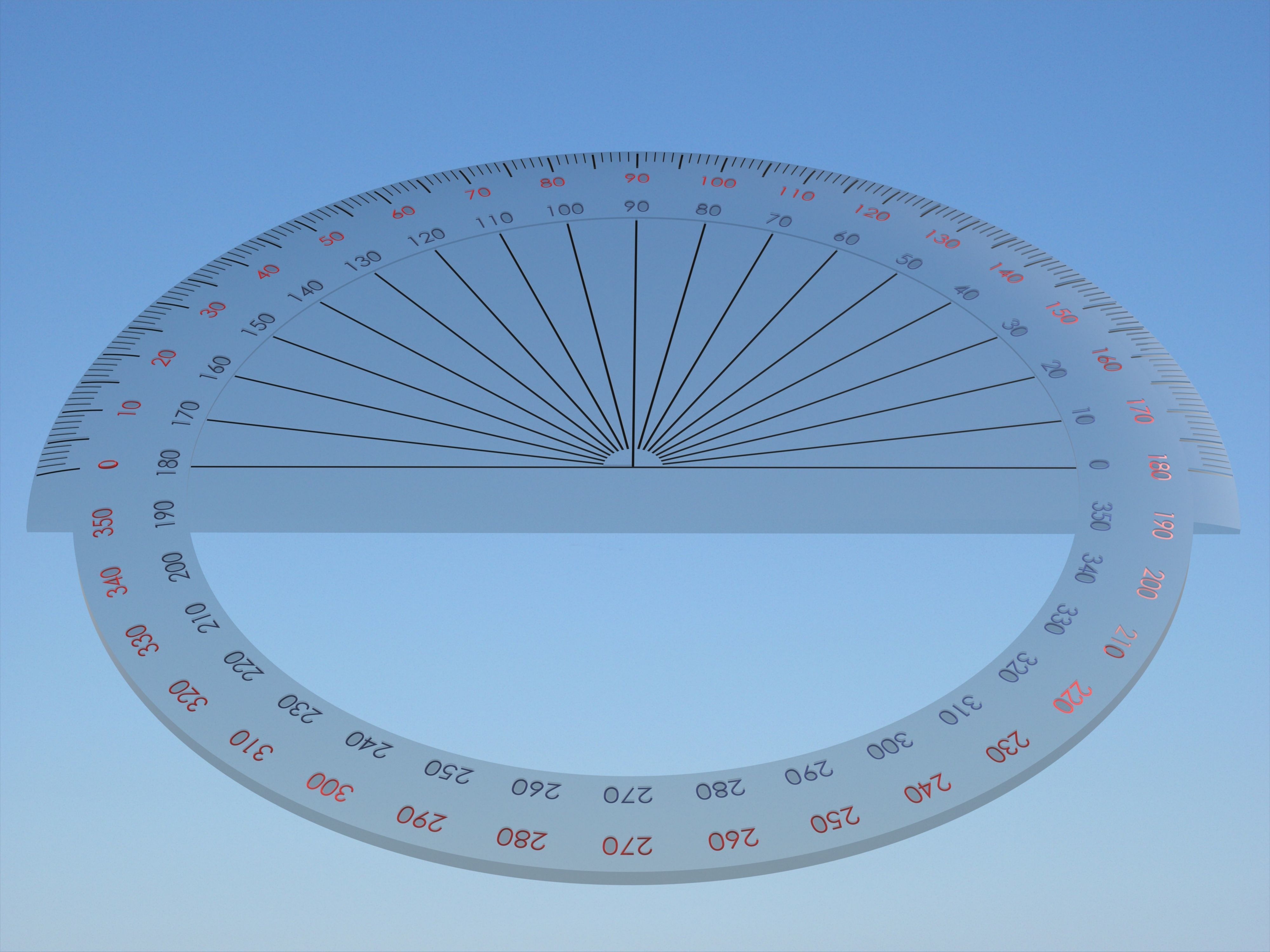 Circle Angle Ruler 3D Drawing Model 3D model 3D printable | CGTrader