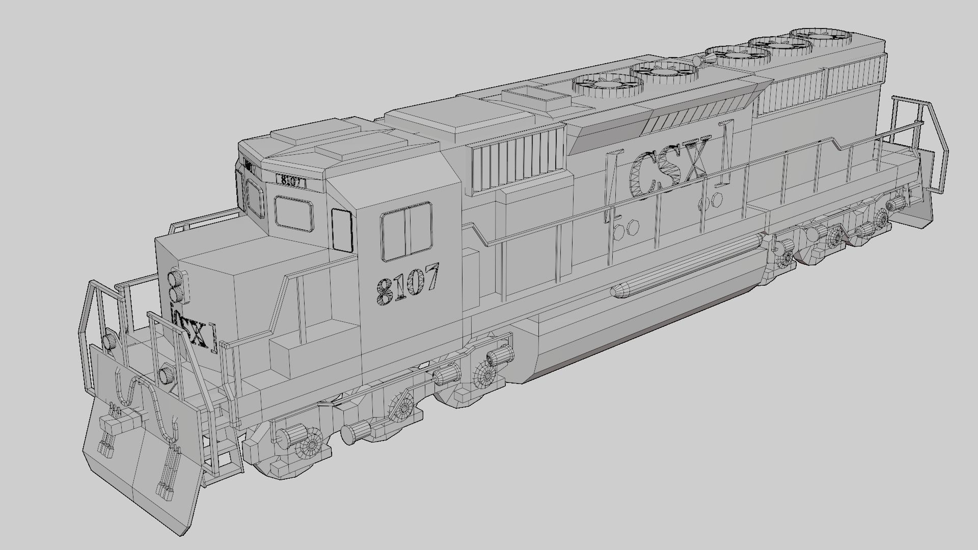 3D model CSX Locomotive Low Poly VR / AR / low-poly | CGTrader