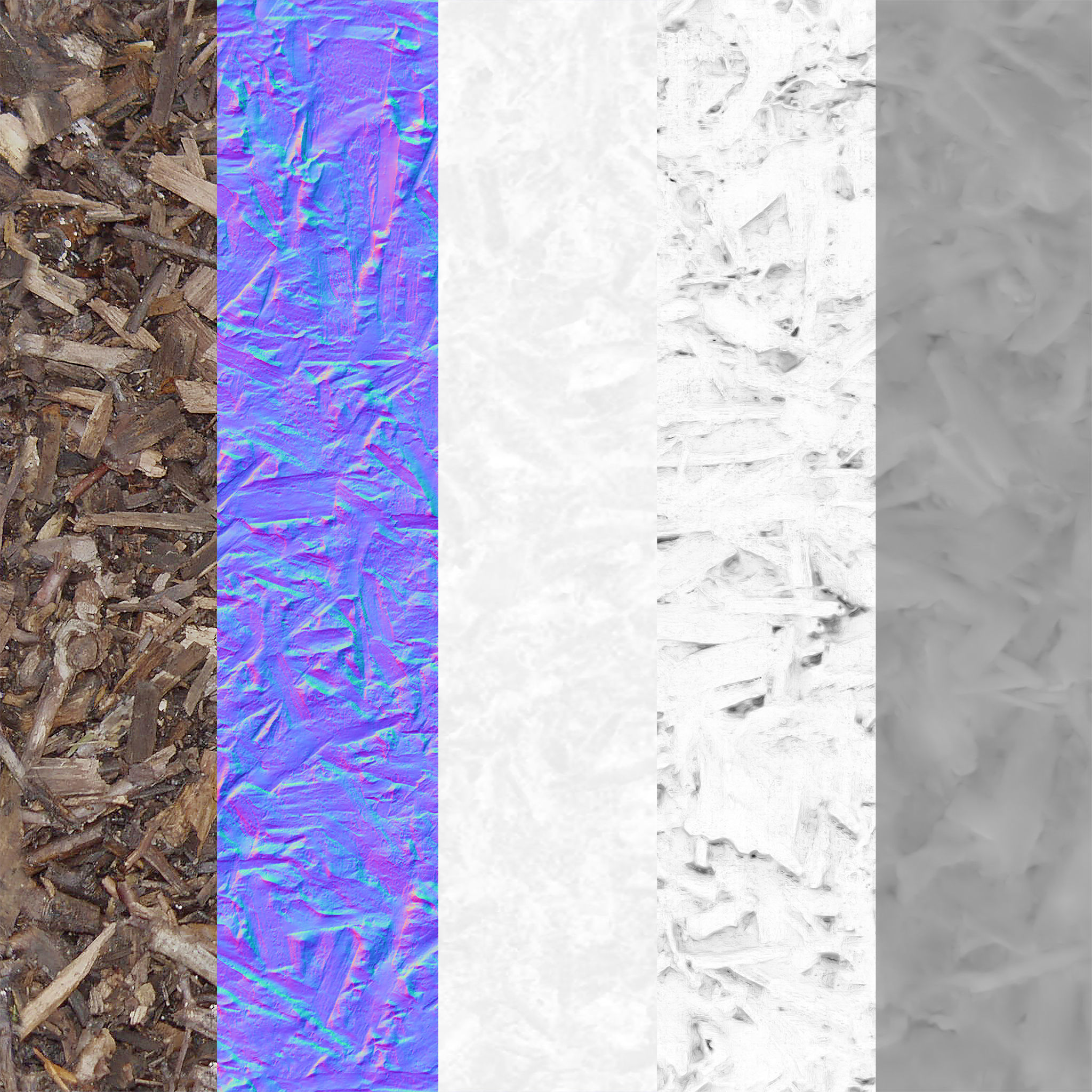 Texture Wood Chips Ground seamless PBR texture VR / AR / low-poly ...