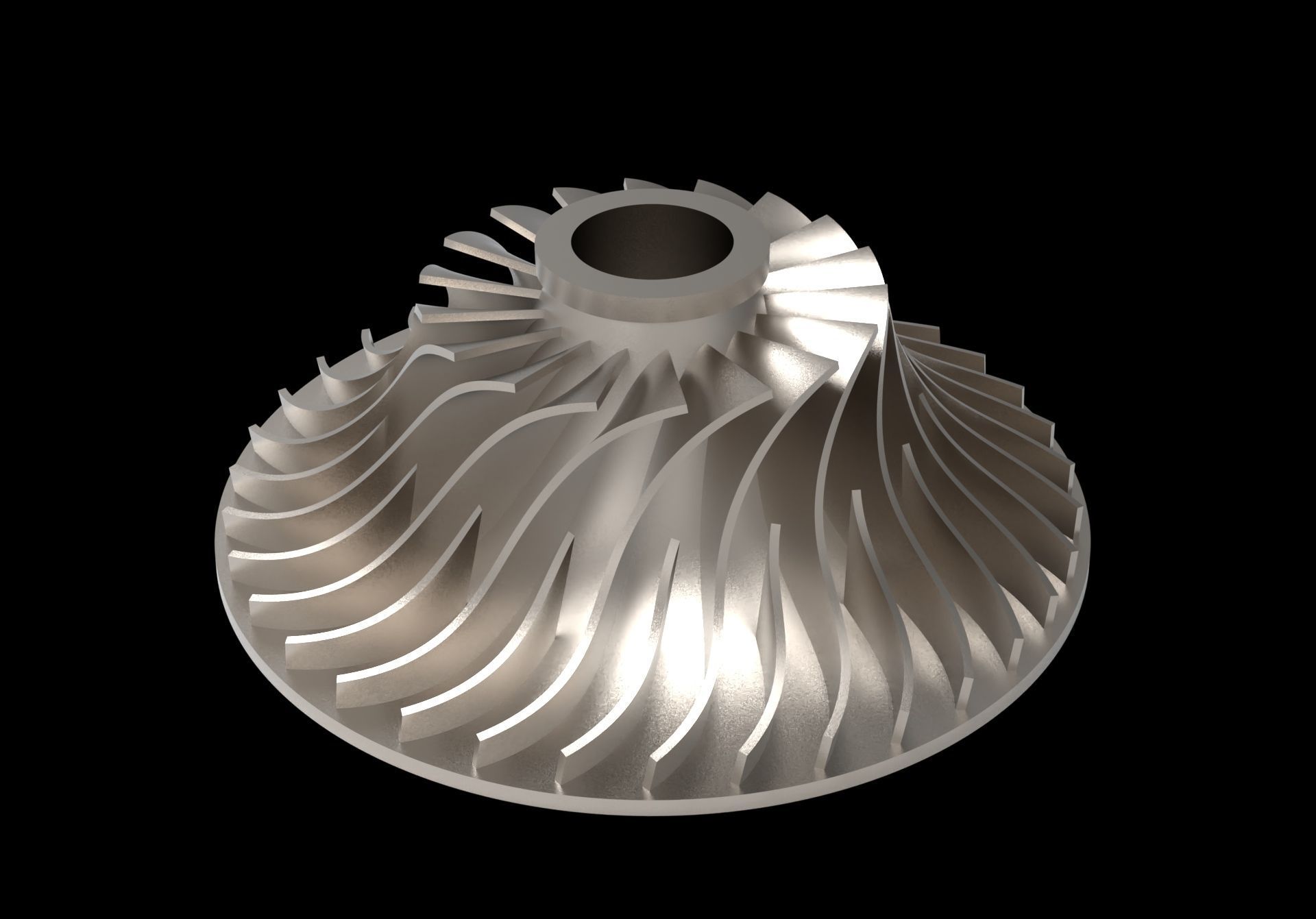Radial Flow Compressor Impeller 3D model 3D printable | CGTrader