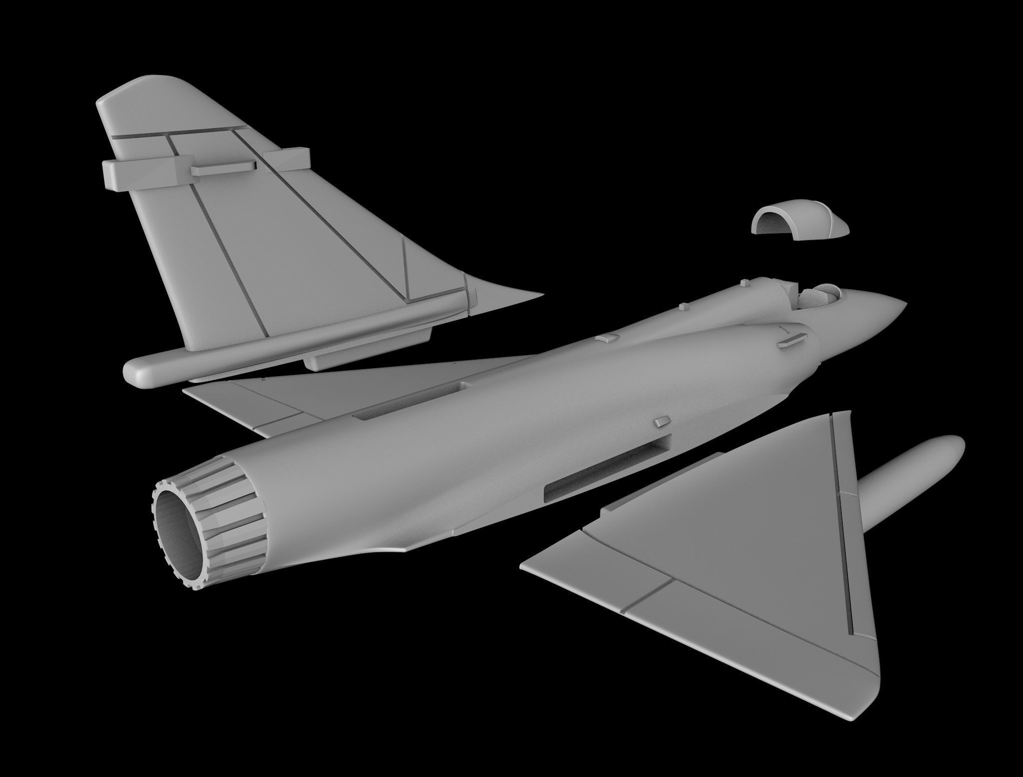 MIRAGE 2000 FIGHTER AIRCRAT SCALE 1-72 STL FILE 3D model 3D printable ...