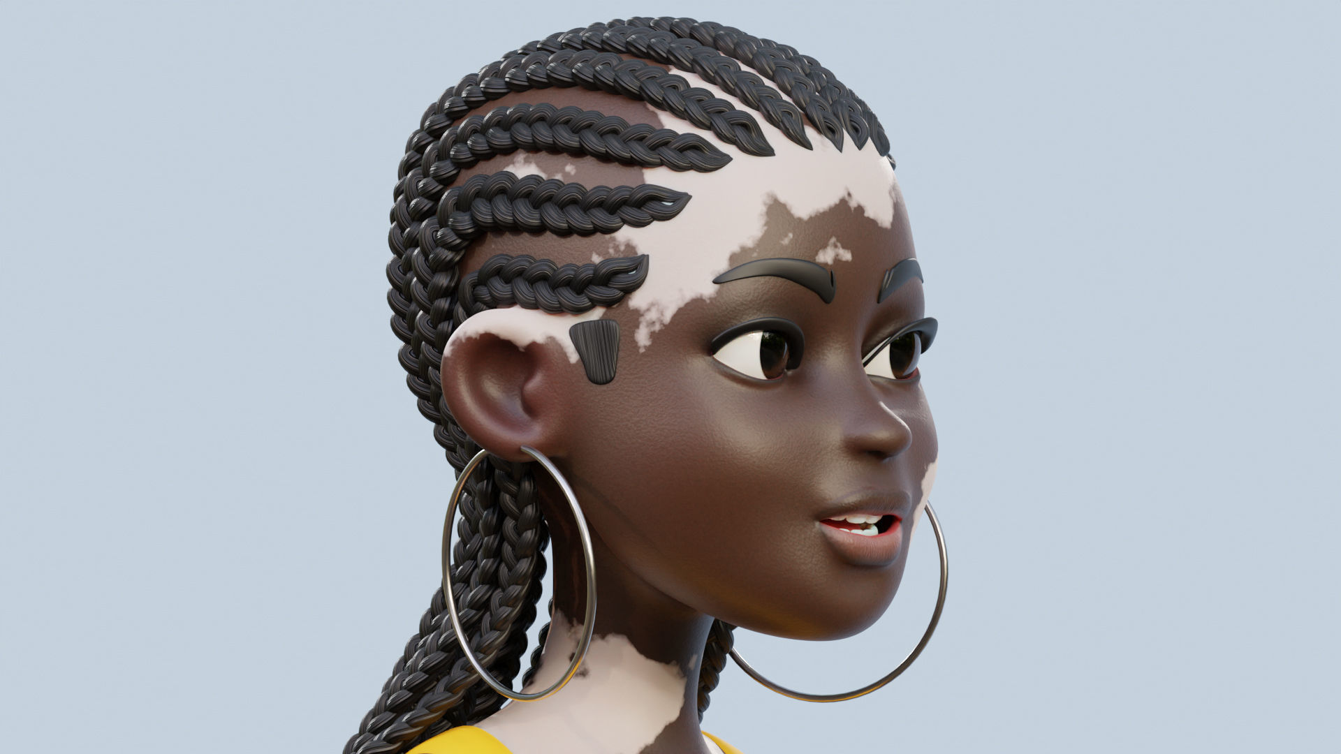 3D model Cartoon Girl with Vitiligo Sophia VR / AR / low-poly | CGTrader