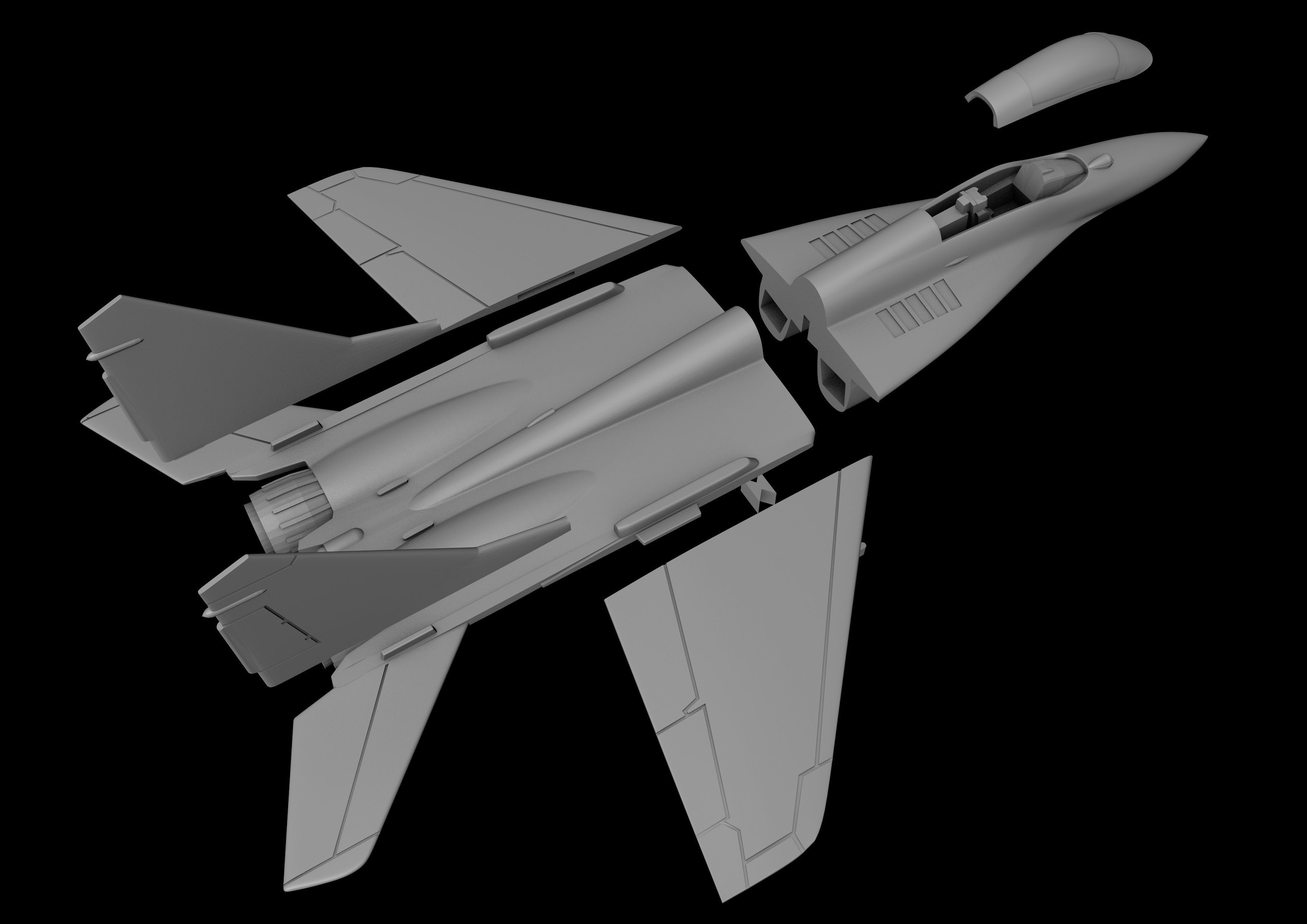 MIG-29 FULCRUM SCALE 1-72 PRINTABLE STL FILES 3D model 3D printable ...