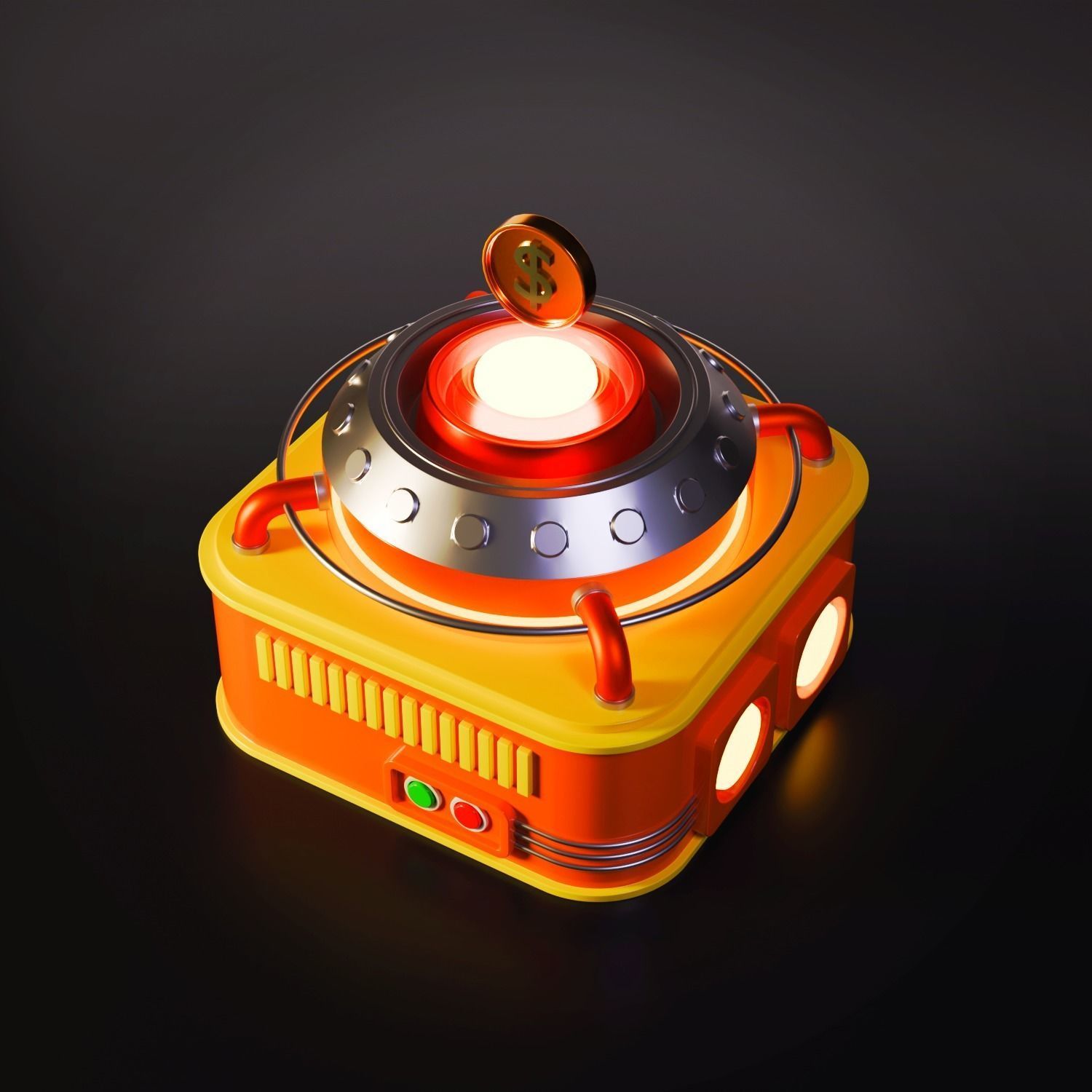 Gold coins machine free 3D model | CGTrader