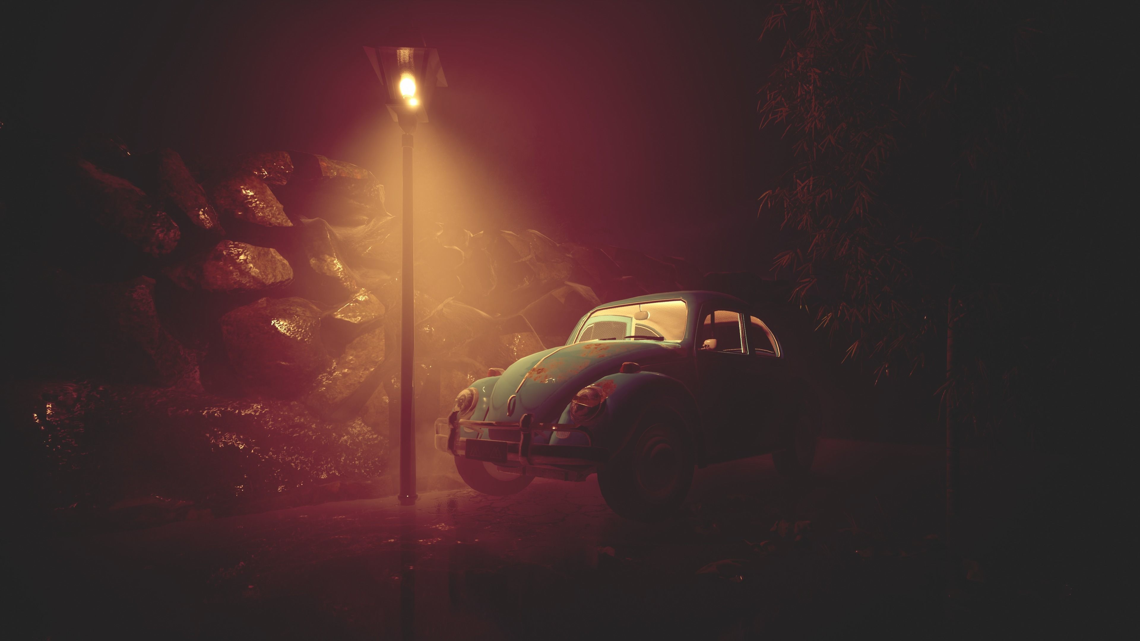 3D model Rustic car animation scene VR / AR / low-poly | CGTrader