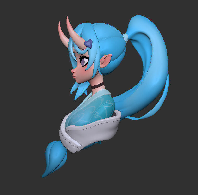 Blue Girl - Fantasy - Stylized free 3D model | CGTrader